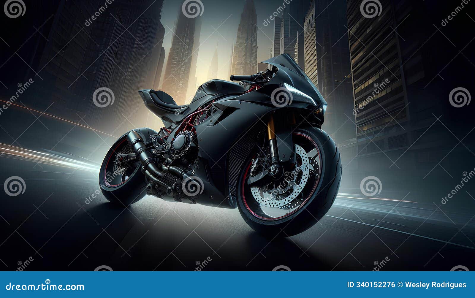"Throttle Thrill: Hyperrealistic Motorcycle Art" Stock Illustration ...