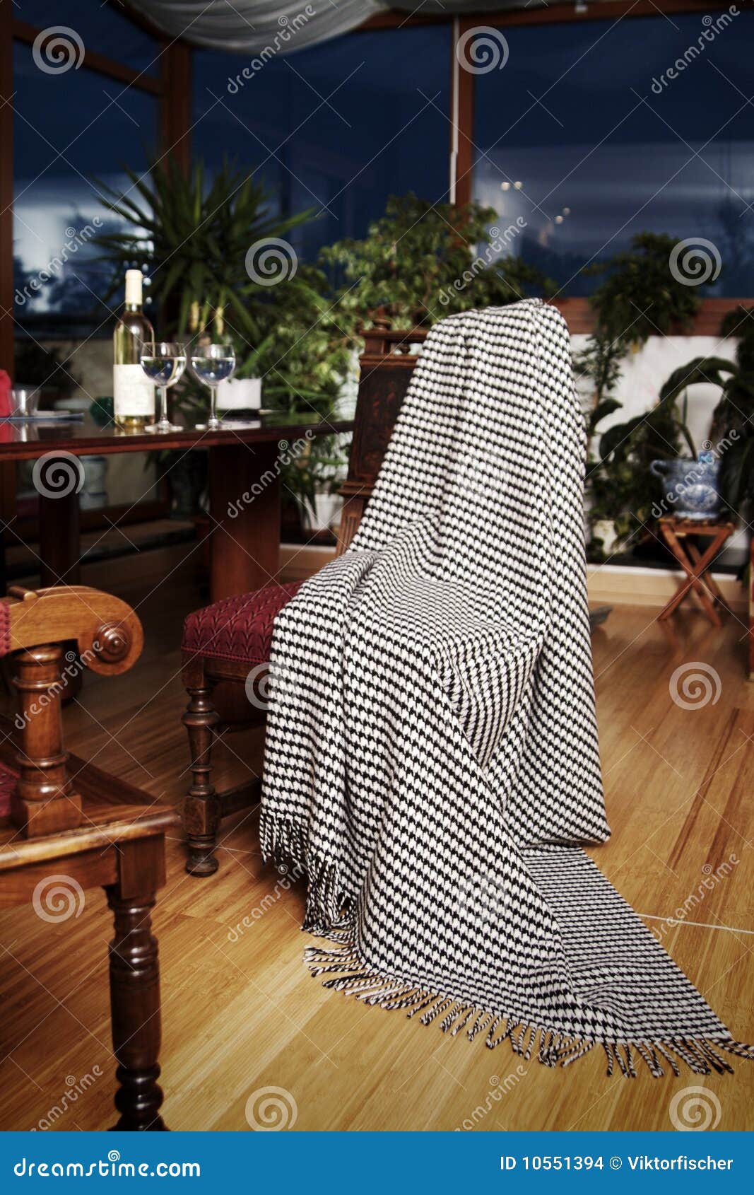 Throw Draped Over an Antique Chair Stock Photo - Image of lounge ...