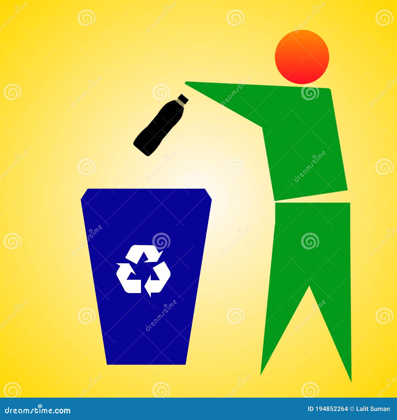 Throw in Dustbin Icon Image Stock Illustration - Illustration of logo ...