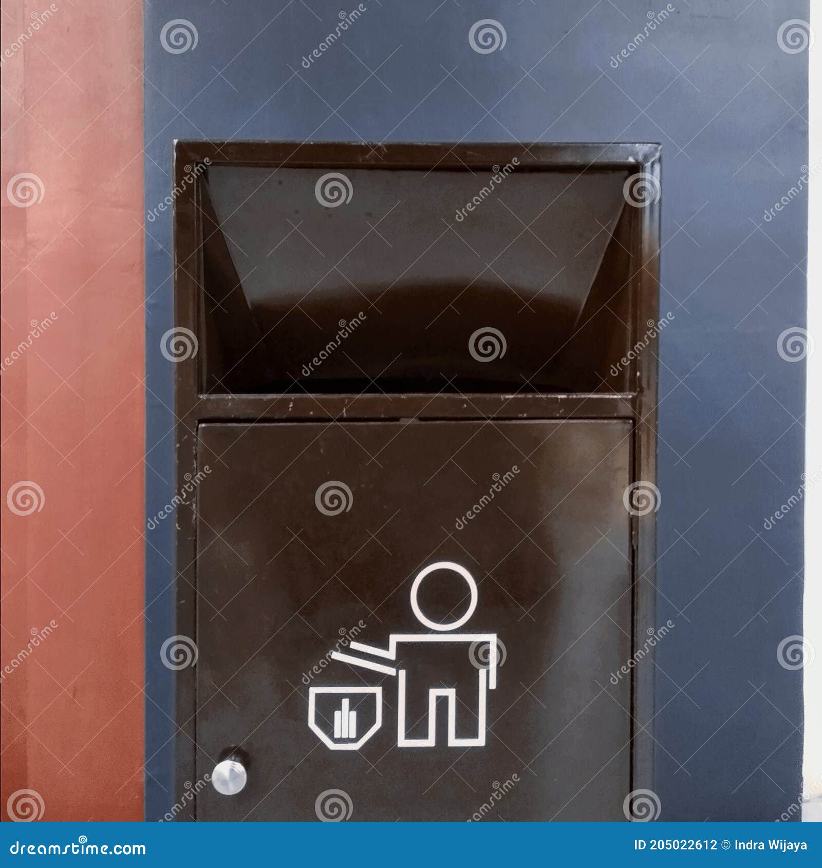 Throw Garbage in this Brown Trash Bin Stock Photo - Image of place ...