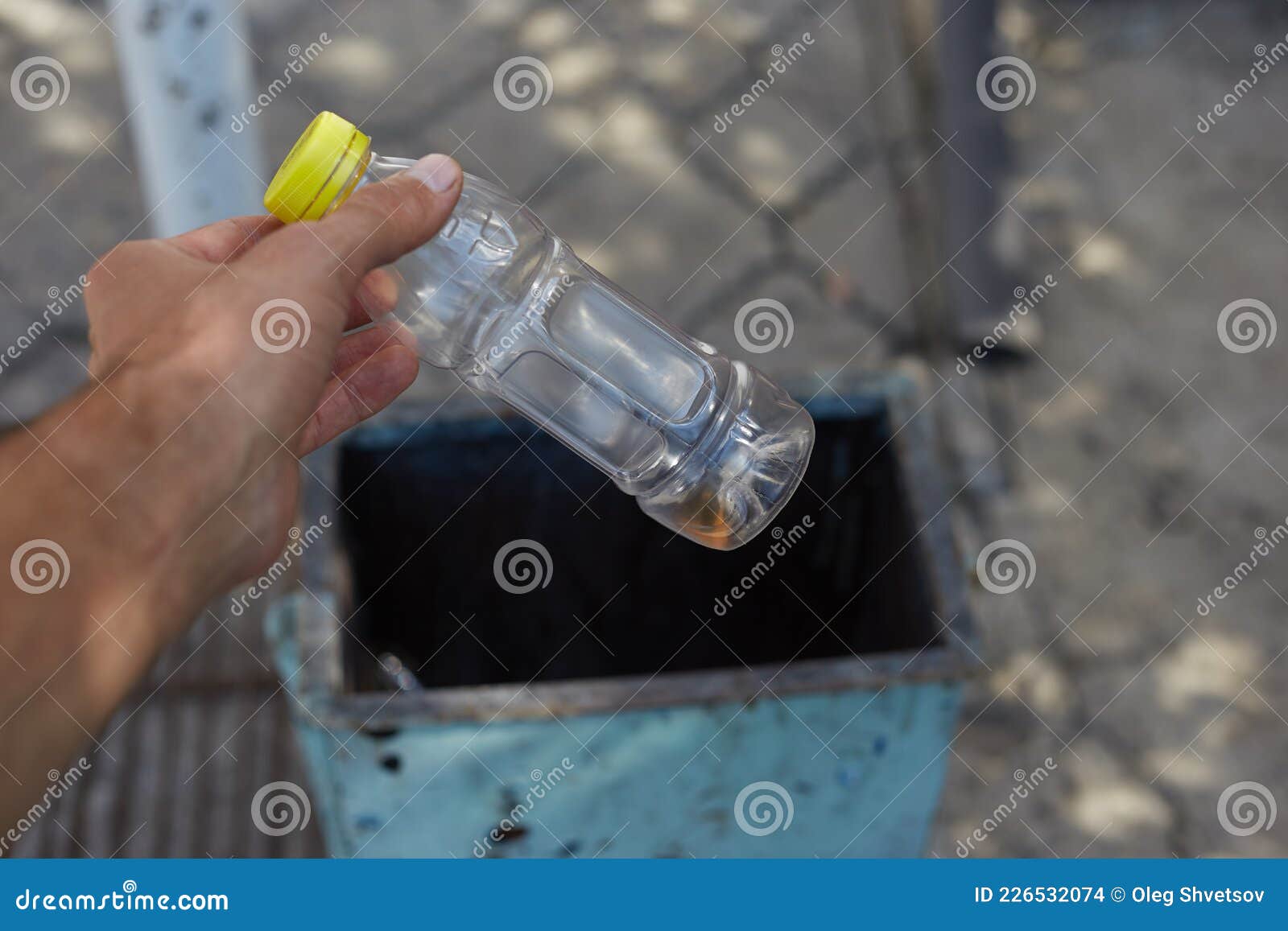 Throw the Garbage in the Trash Taking Care of Cleanliness Stock Photo ...