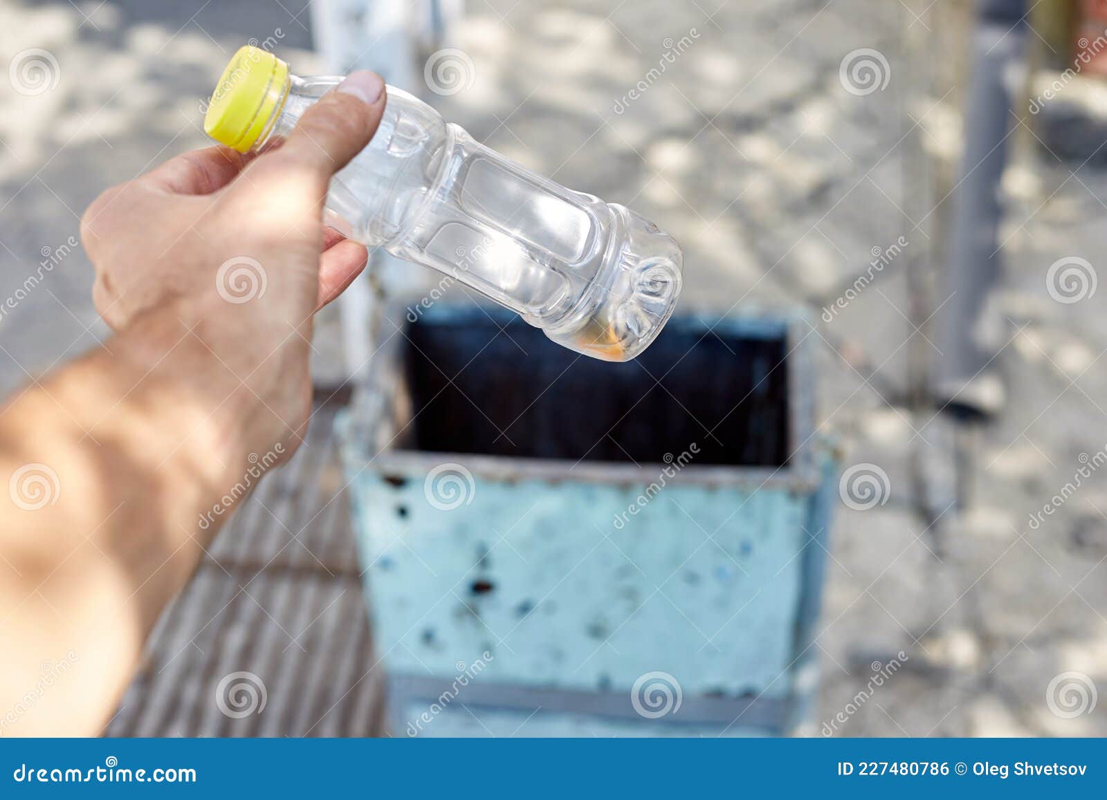 Throw the Garbage in the Trash Taking Care of Cleanliness Stock Photo ...