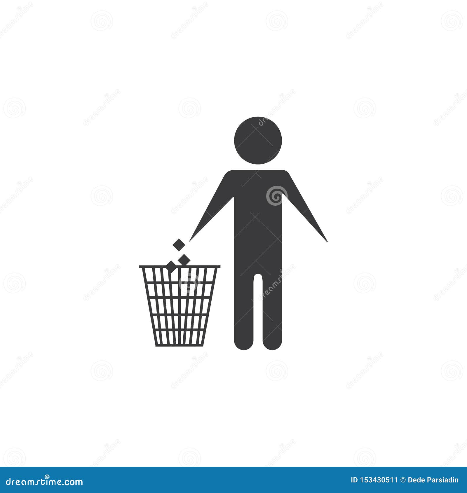 Throw garbage in the trash stock vector. Illustration of throwing ...