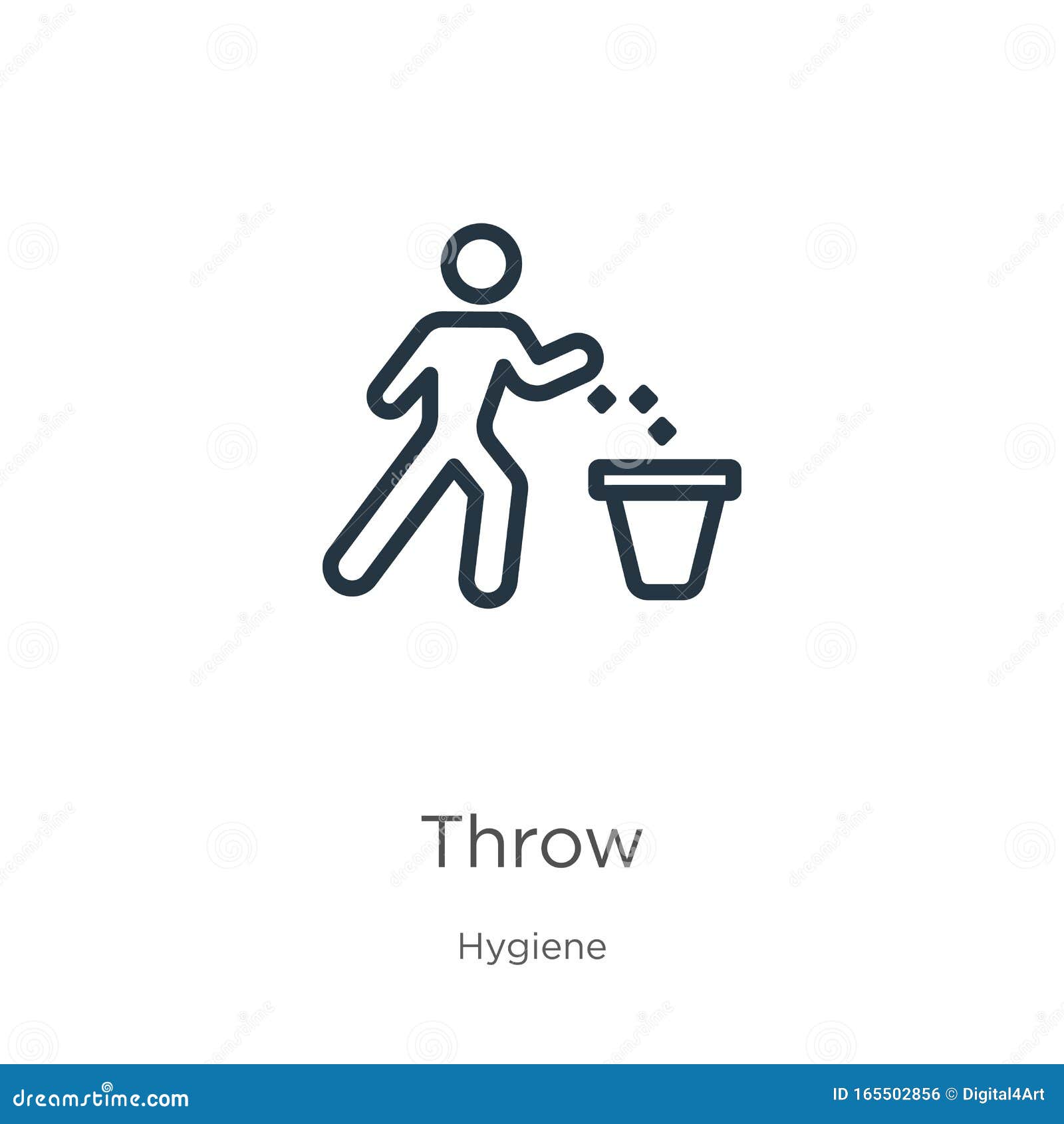 Throw Icon. Thin Linear Throw Outline Icon Isolated on White Background ...