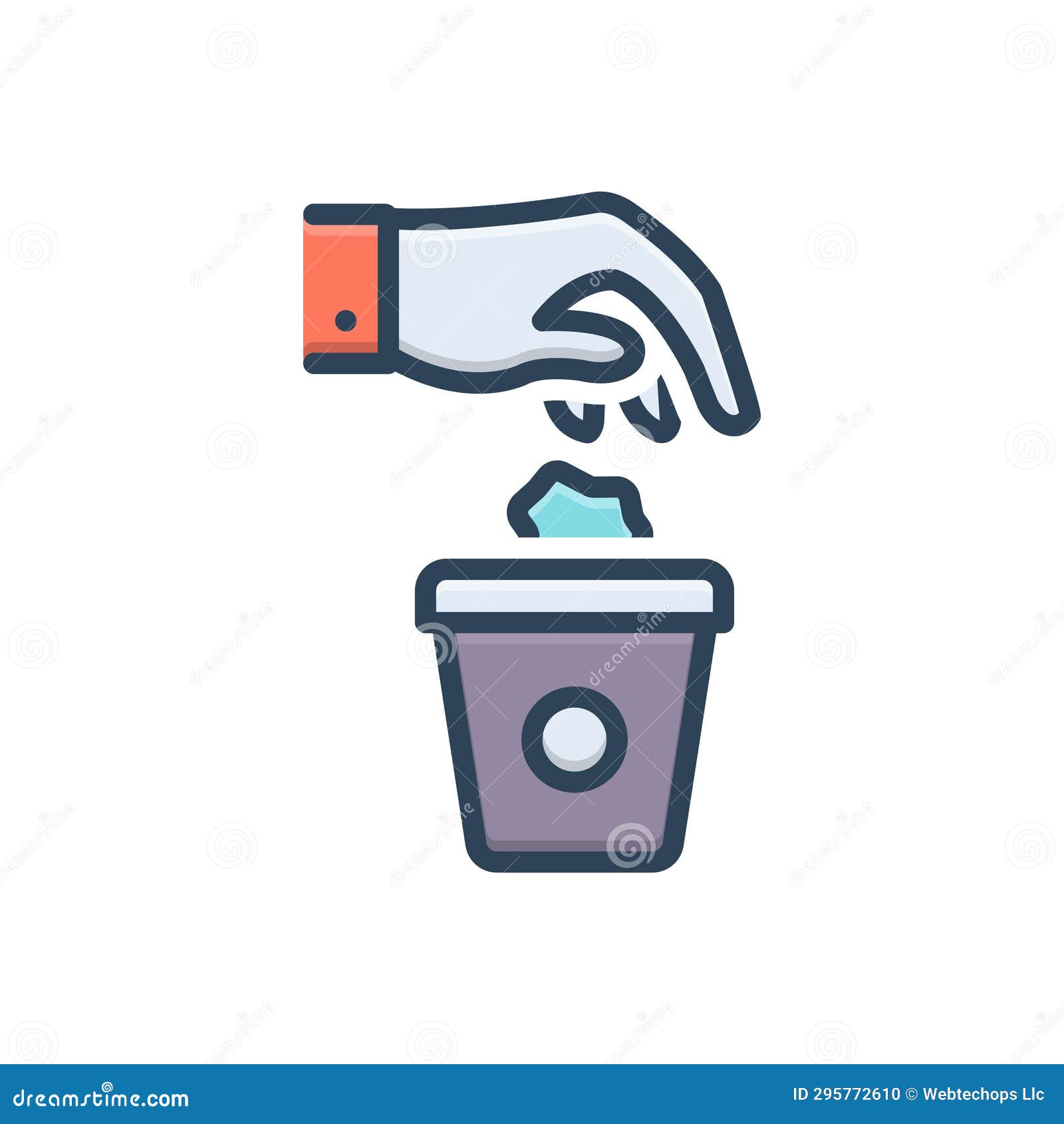 Color Illustration Icon for Throw, Trash Bin and Garbage Stock ...