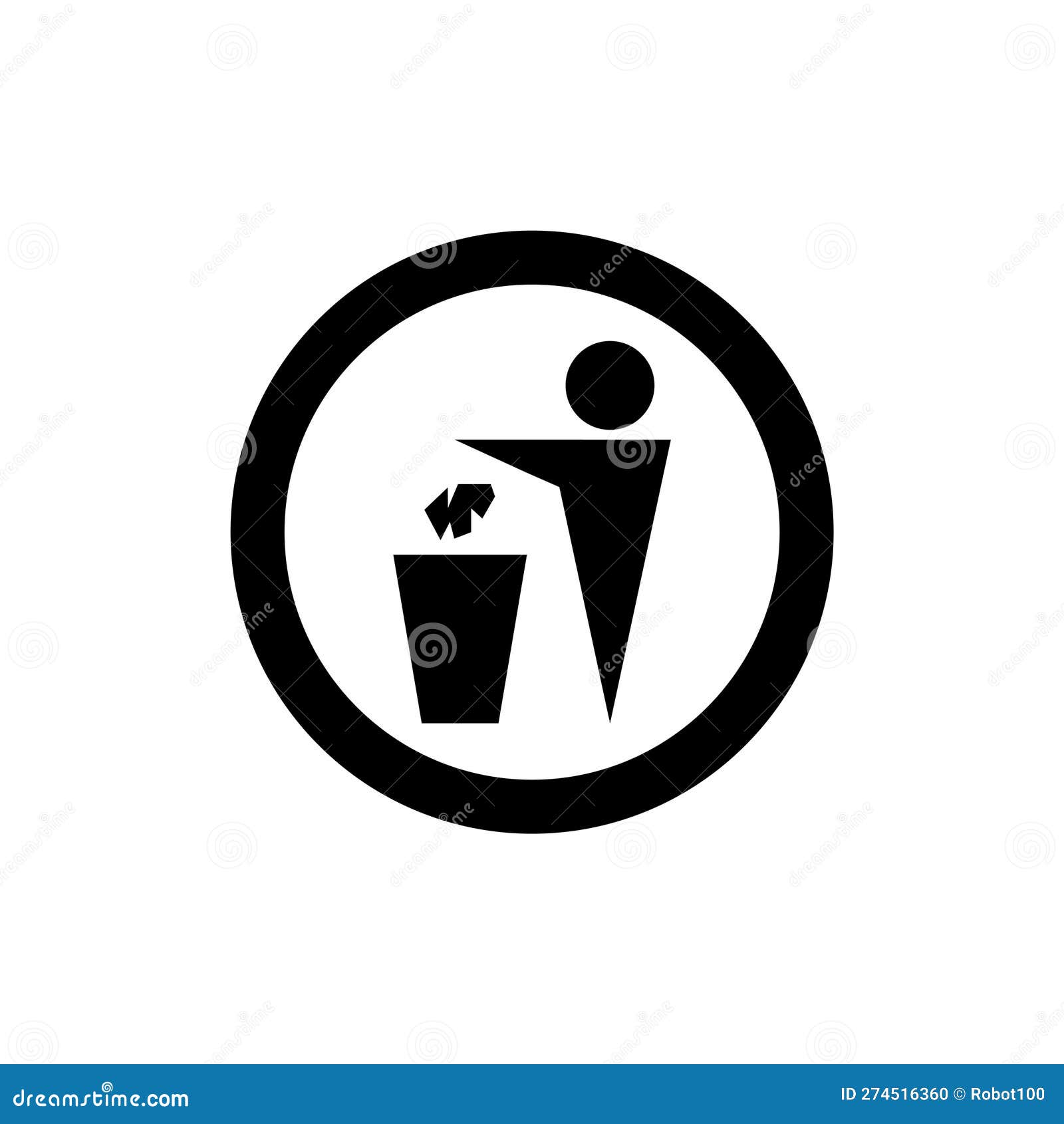 Throw Trash Sign. Throw Away Trash Symbol Stock Vector - Illustration ...