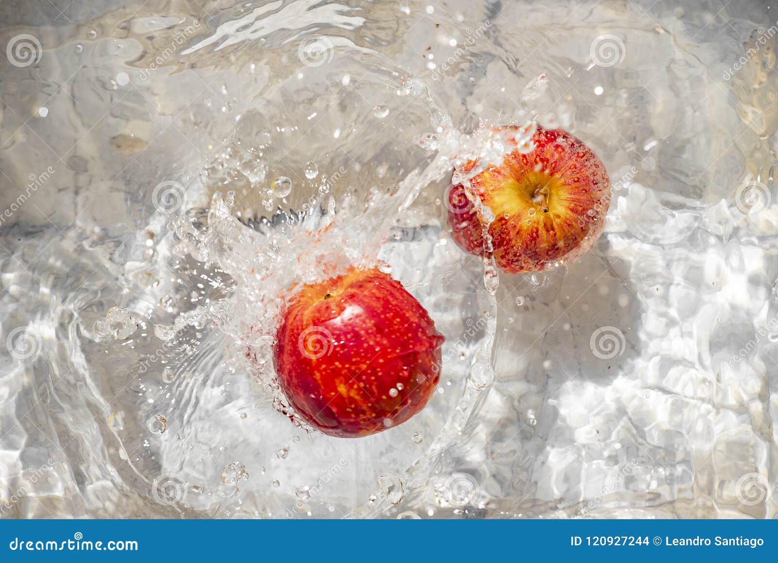 Throwing Apples Red into the Water Stock Photo - Image of clean, liquid ...