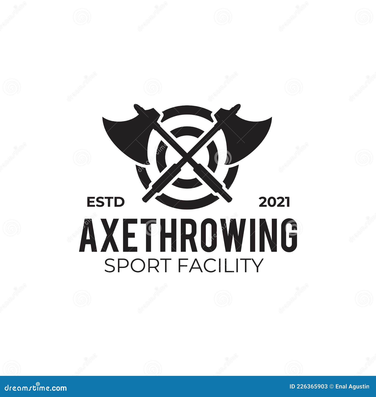 Throwing Axe Sport Logo Design Template Stock Illustration ...