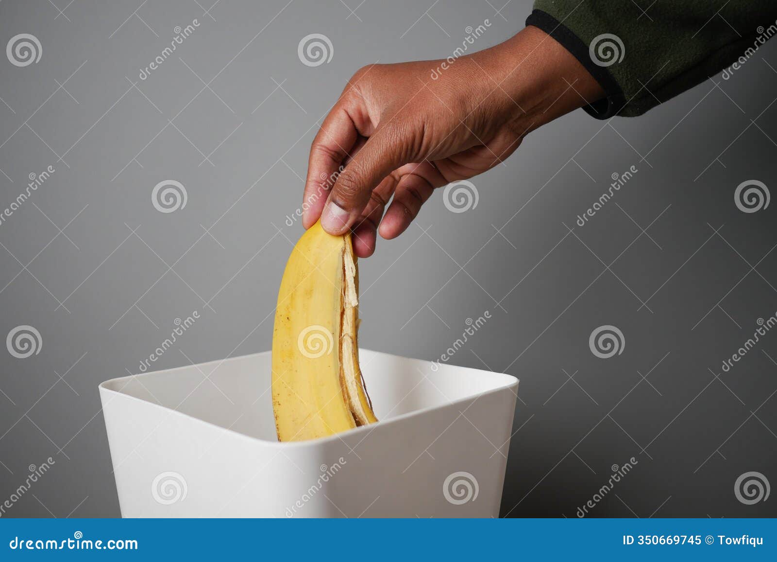 Throwing Banana in a Garbage Bin Stock Image - Image of rubbish, waste ...