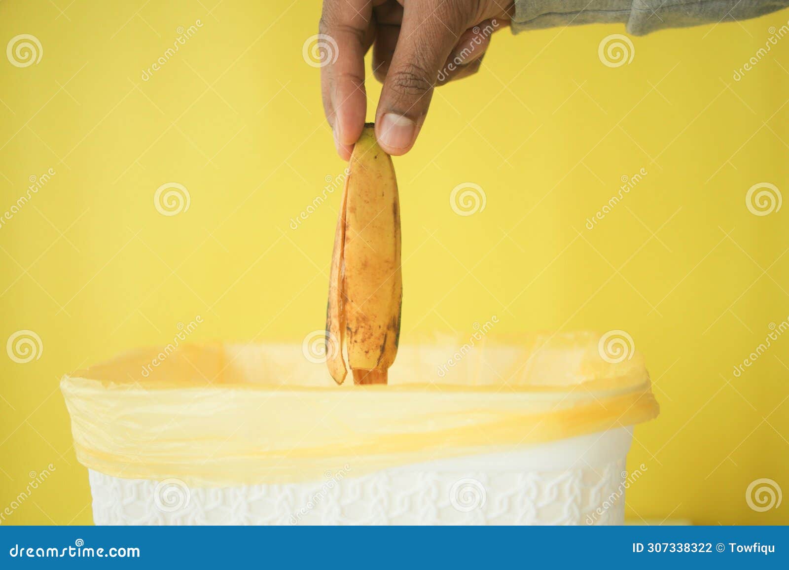 Throwing Banana in a Garbage Bin Stock Photo - Image of rubbish ...