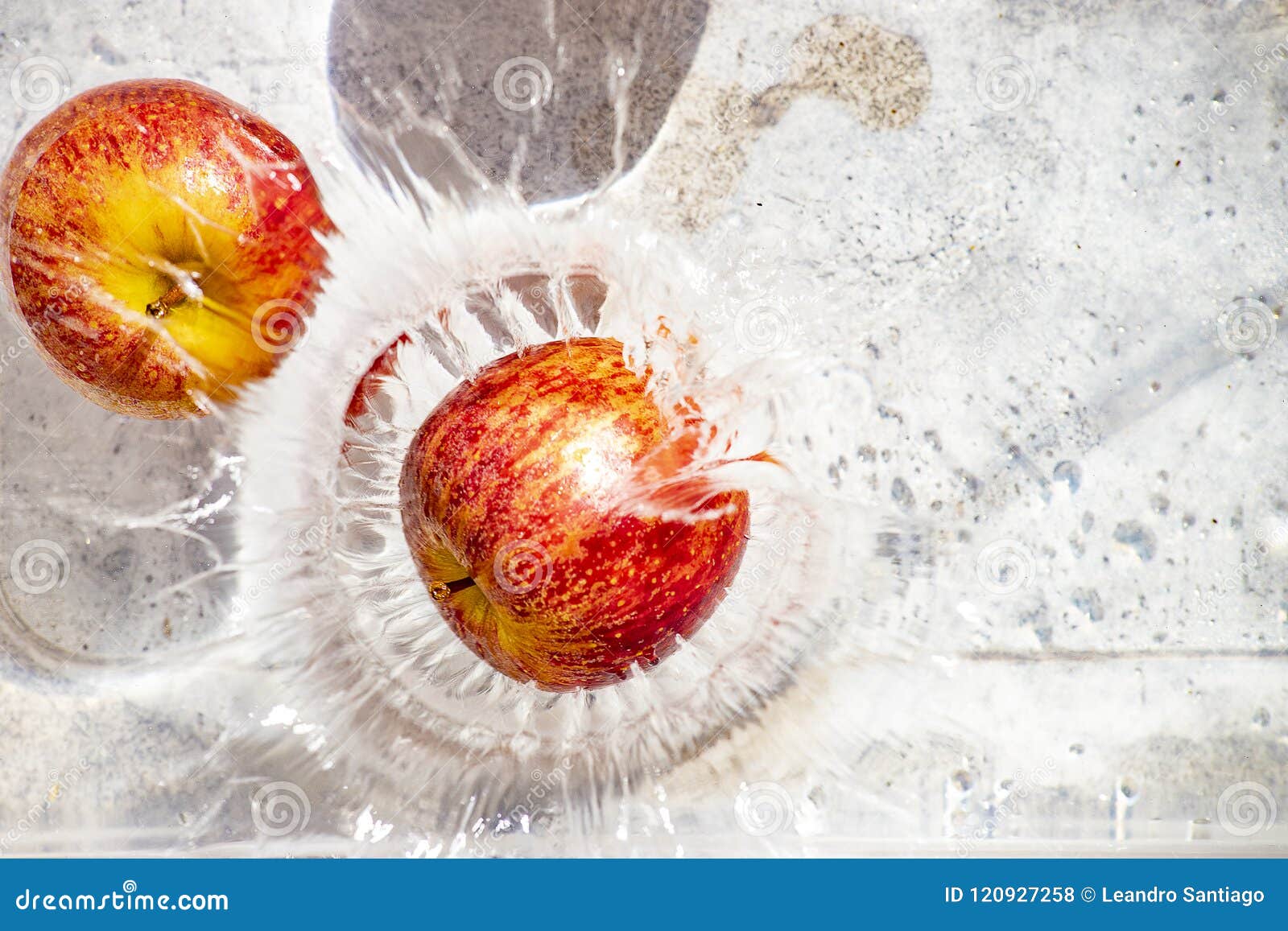 Throwing Apples Red into the Water Stock Photo - Image of fruit, motion ...