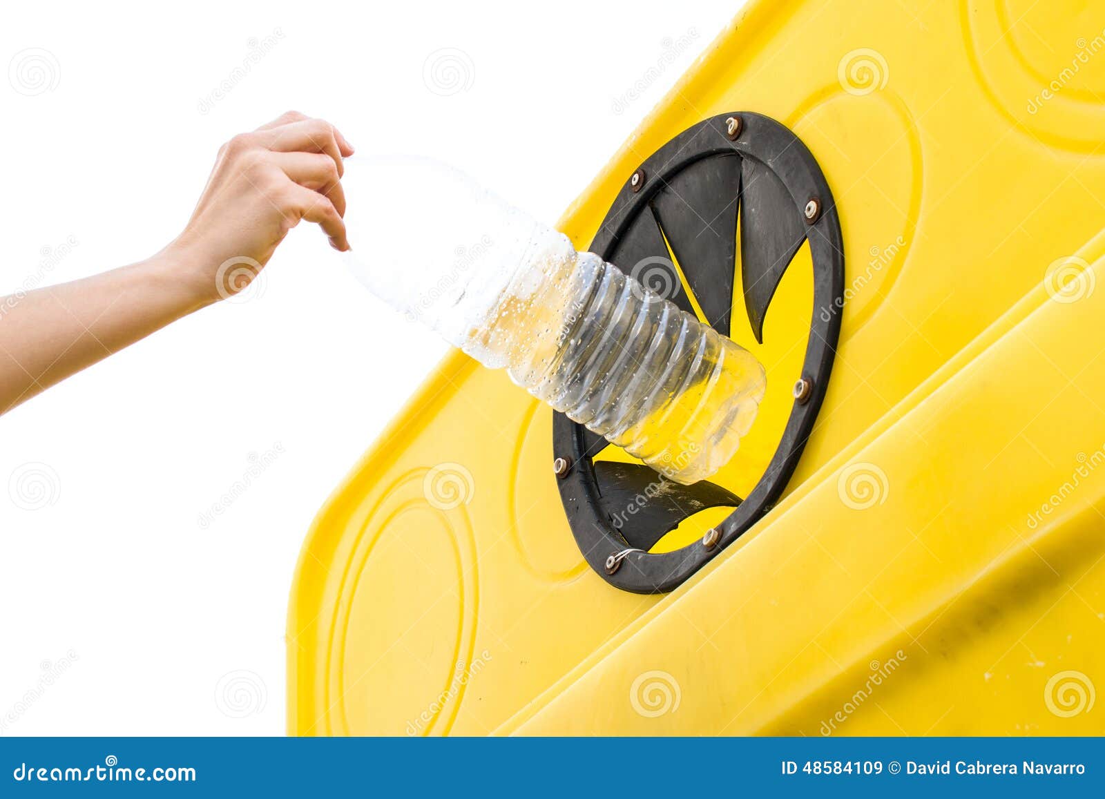 Throwing a Bottle into the Recycling Container Stock Image - Image of ...