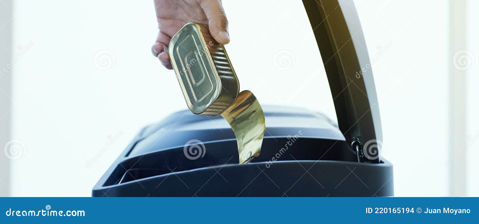 Throwing a Can in the Recycling Bin, Web Banner Stock Photo - Image of ...