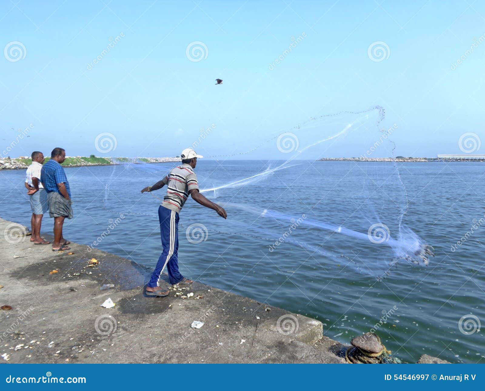 Throwing the Cast-net for Catching the Fish Editorial Photography ...