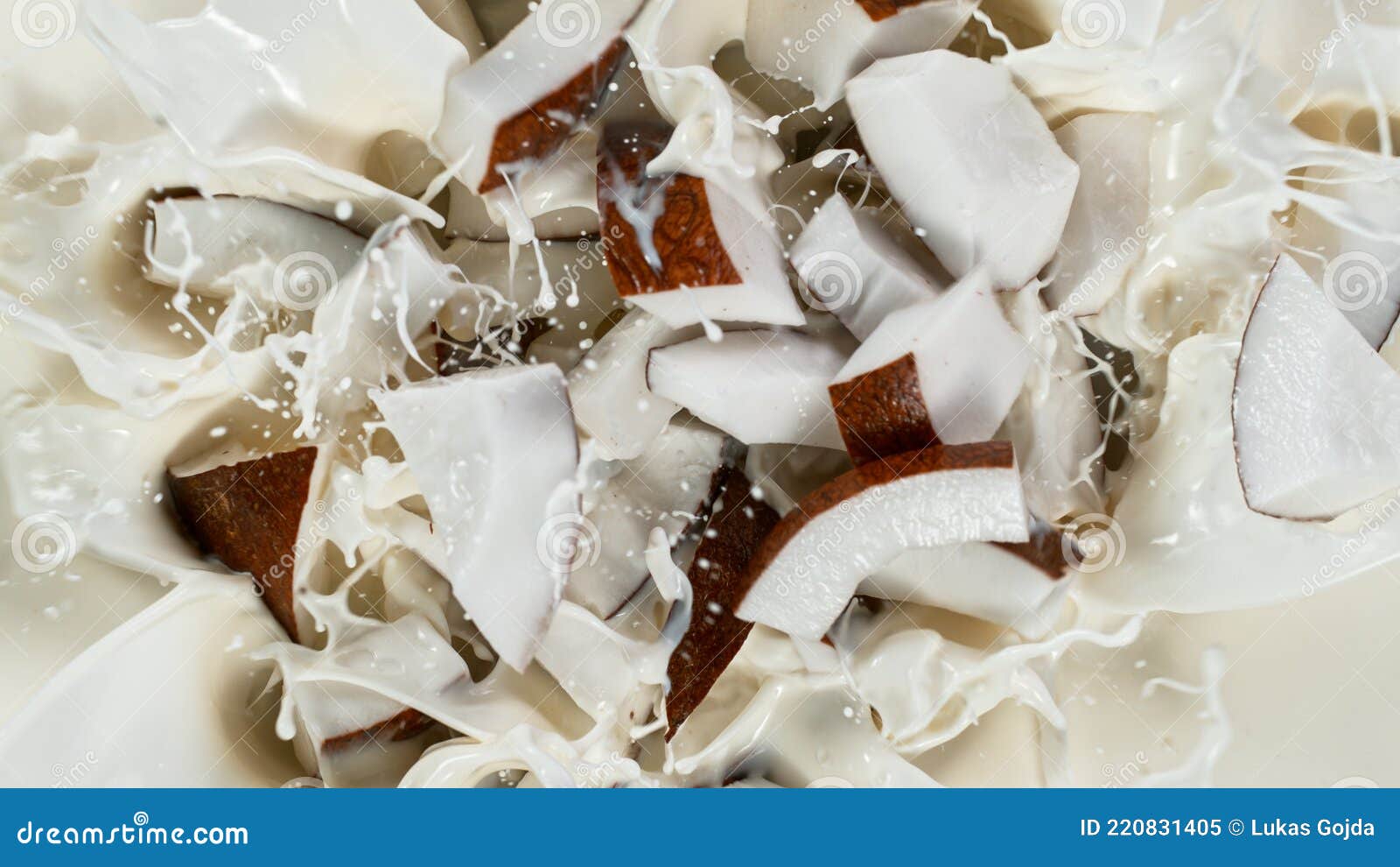 Throwing of Coconut Pieces into Milk Stock Image - Image of action ...