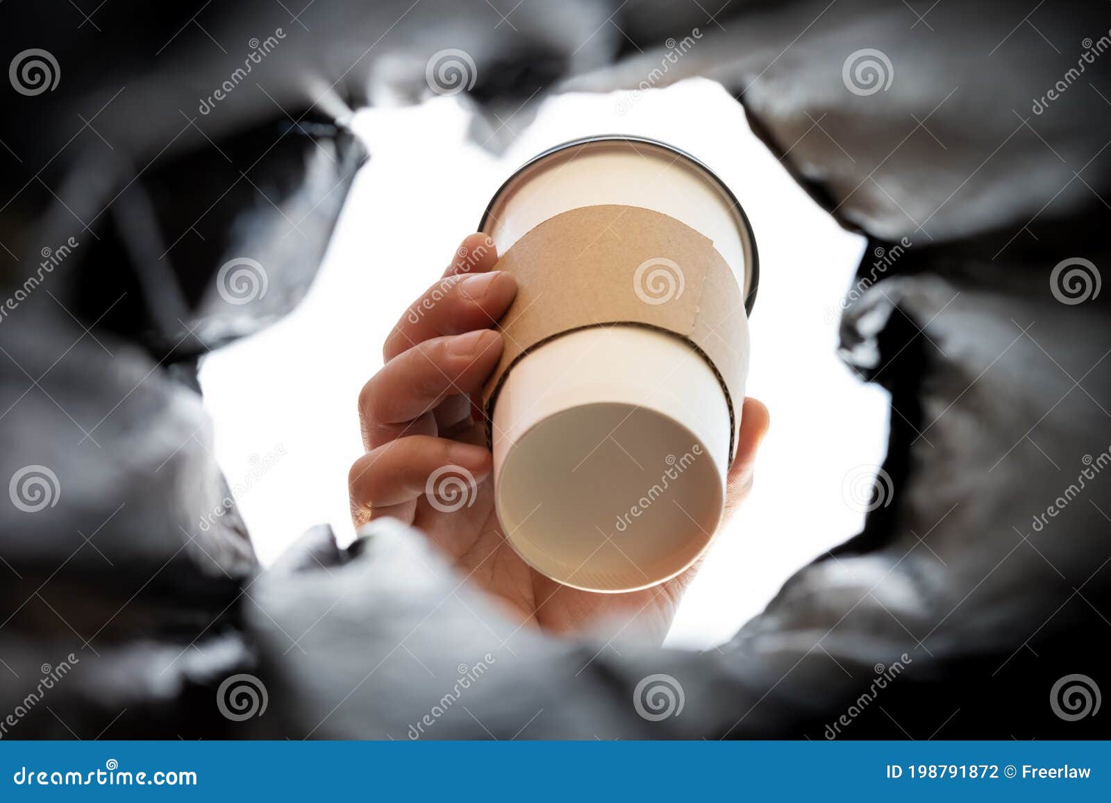 Throwing Coffee Cup To a Rabbish Bin Concept of Damaging the Nature of ...