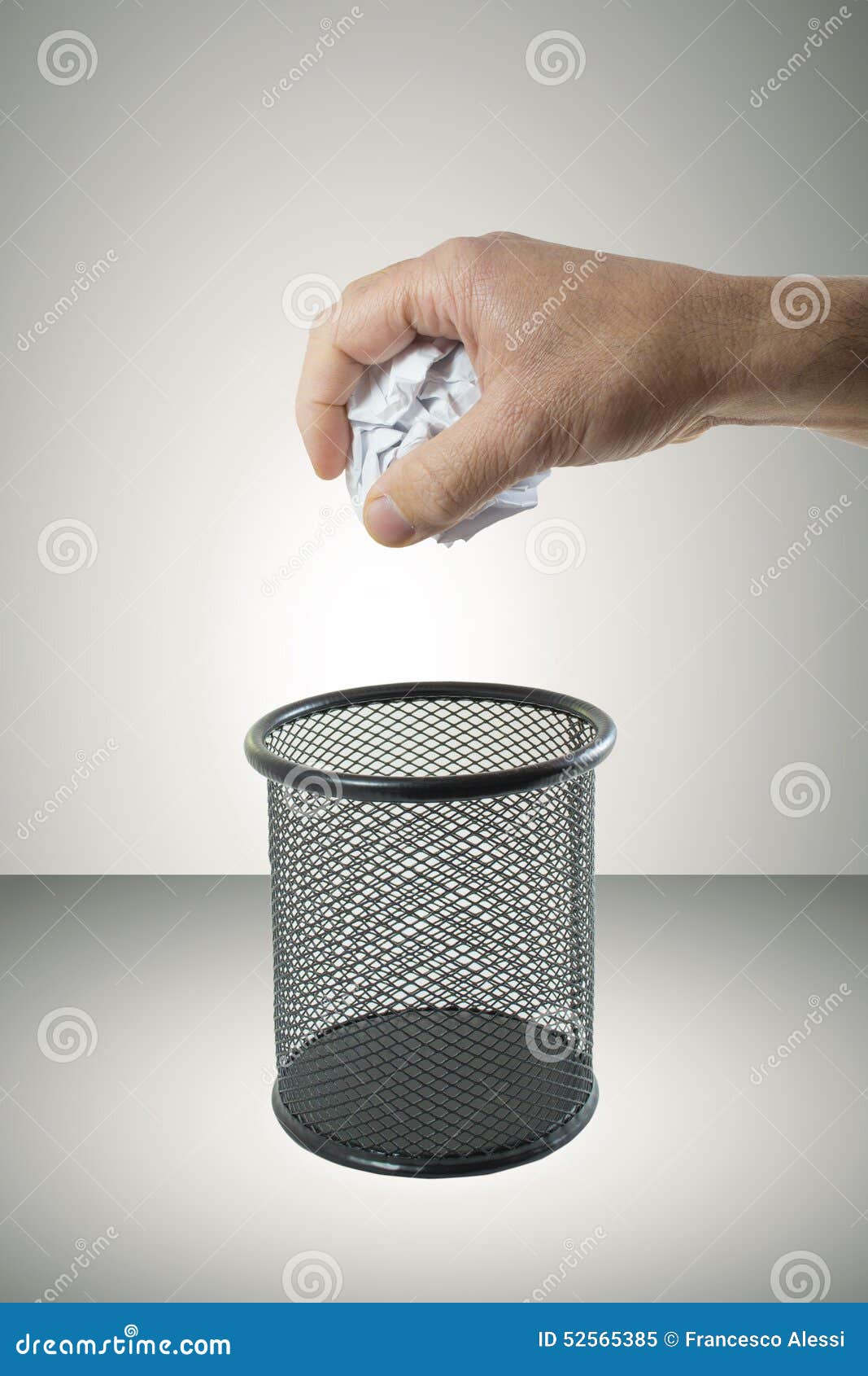 Throwing Crumpled Paper in the Trash Stock Image - Image of grey ...
