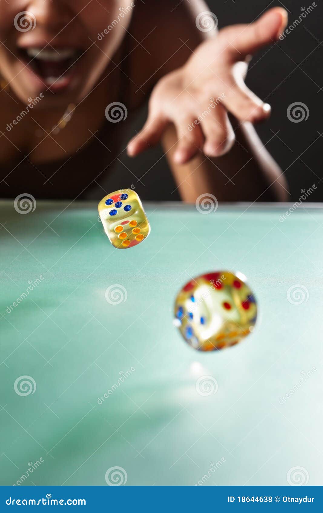 Throwing dices stock photo. Image of hand, gamble, table - 18644638