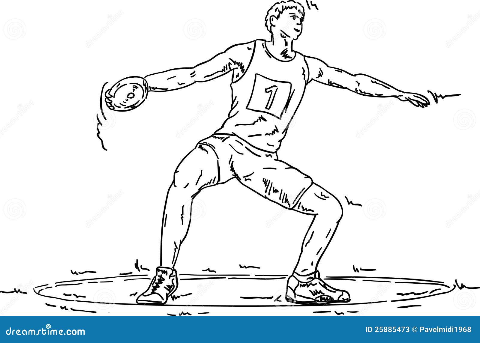 Throwing The Discus Cartoon Vector | CartoonDealer.com #25885473