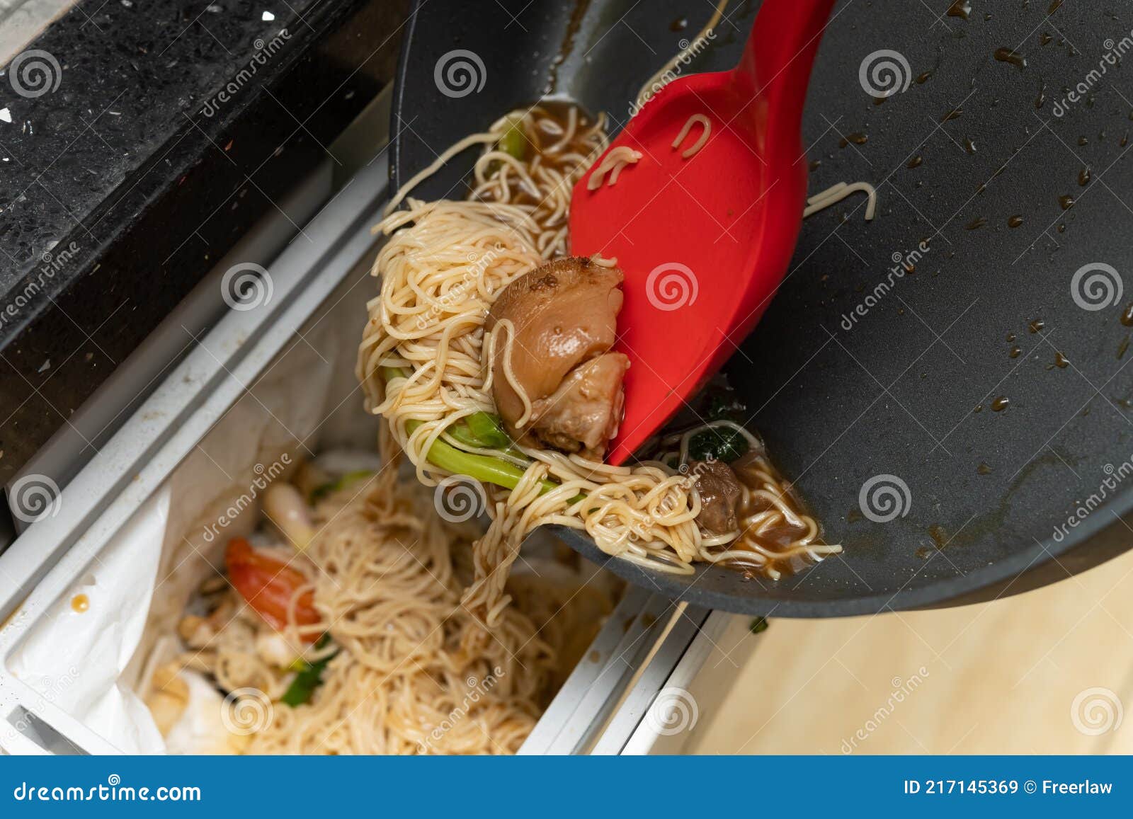 Throwing Food To Dustbin Concept of Wasting Food Stock Image - Image of ...