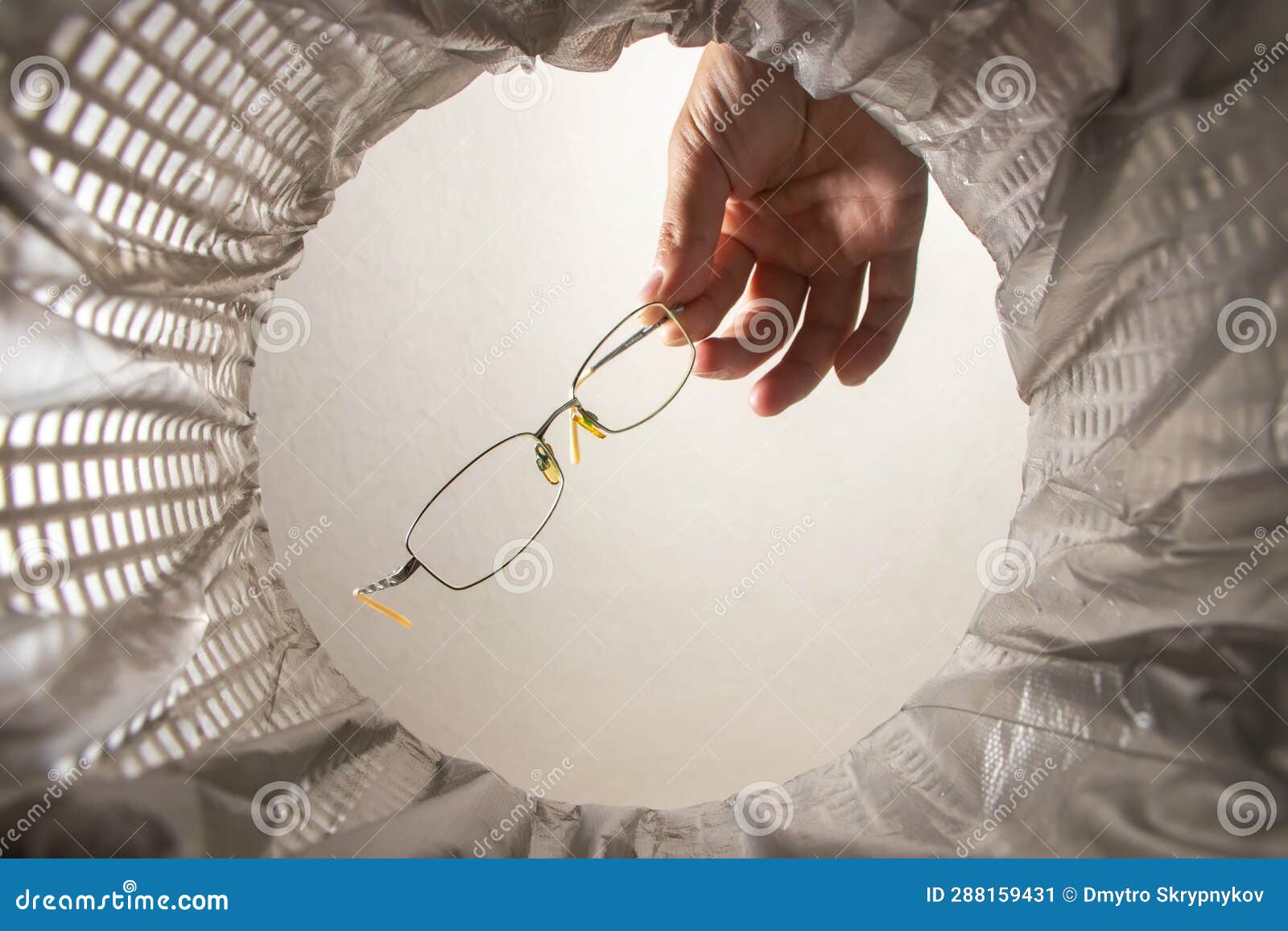 Throwing Glass in the Trash Inside View. Vision Correction Stock Image ...