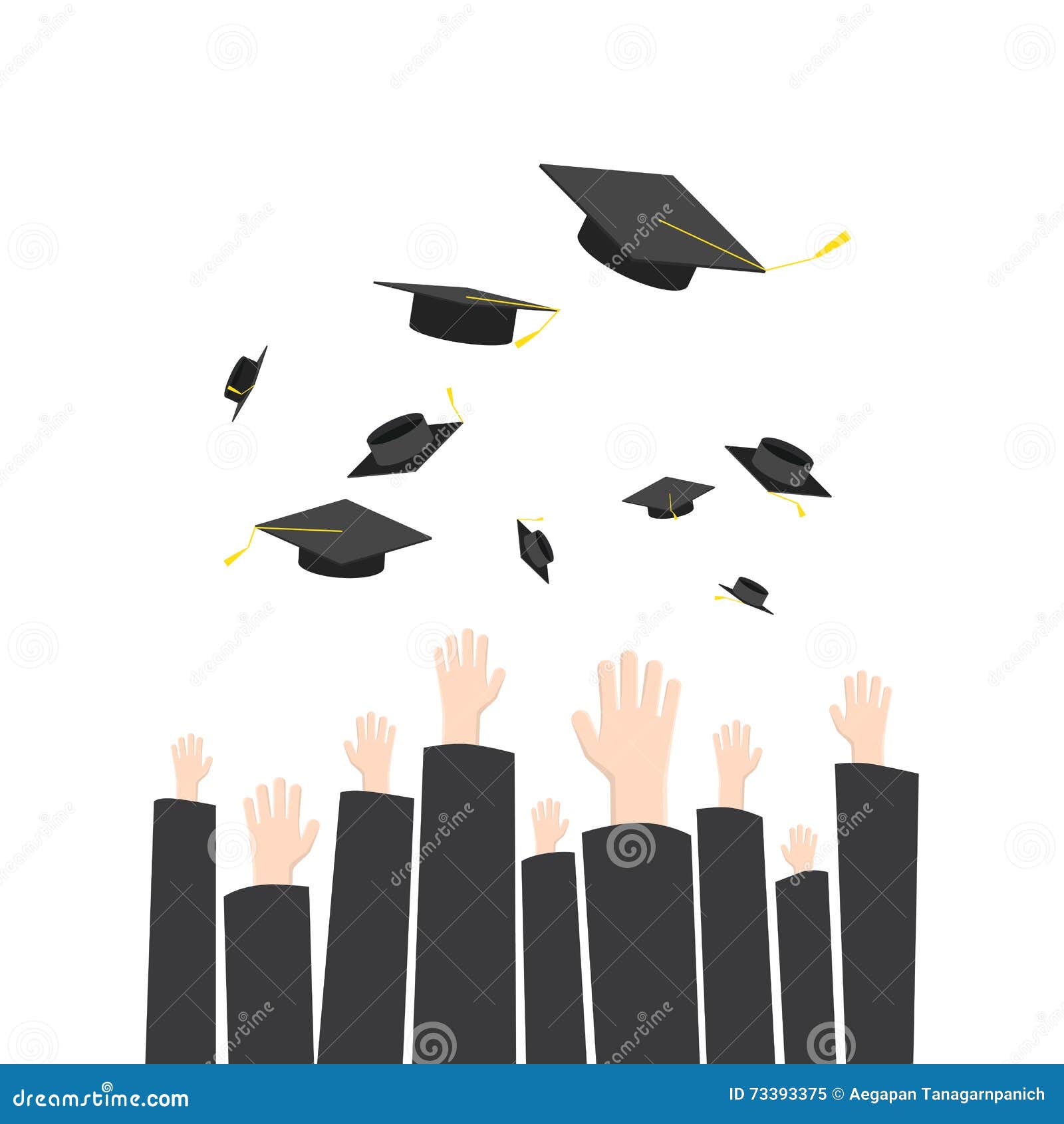 Throwing Graduation Hat in Graduation Ceremony. a Symbol of Grad Stock ...