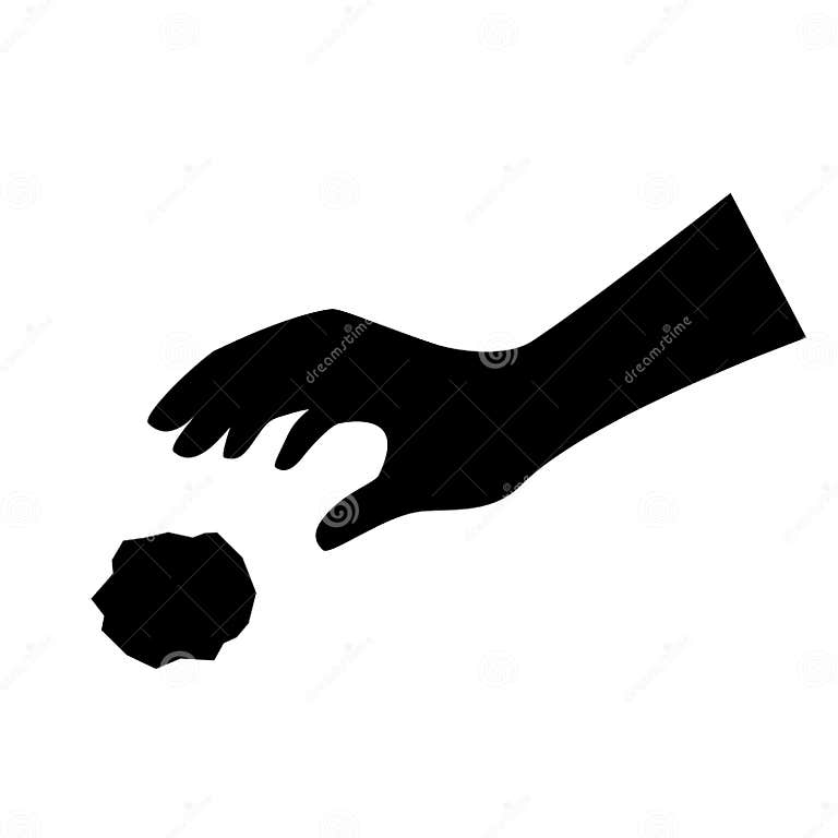 Throwing Hand Vector Silhouette Stock Vector - Illustration of abstract ...