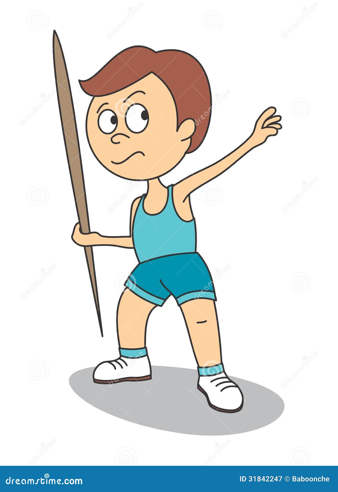 Throwing A Javelin Cartoon Vector | CartoonDealer.com #31842247