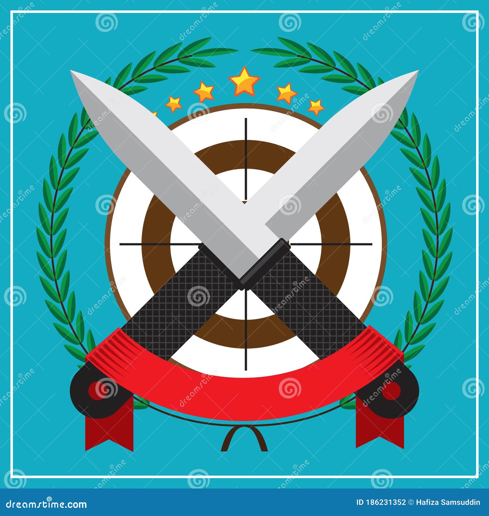 Throwing Knife Emblem. Vector Illustration Decorative Design Stock ...