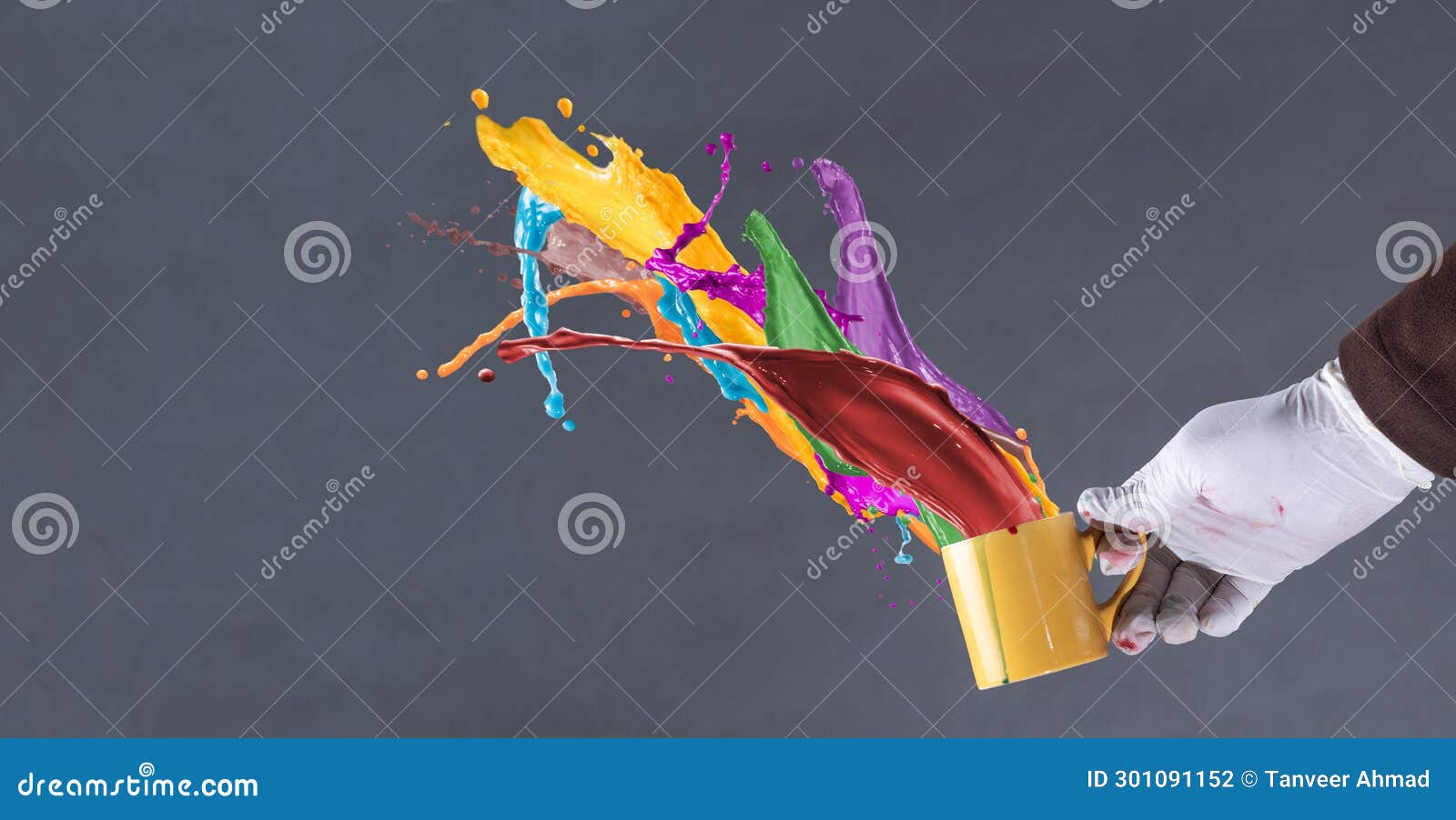 Throwing Multi Colored Paint Splashes - Paint Emulsion Advertisement ...