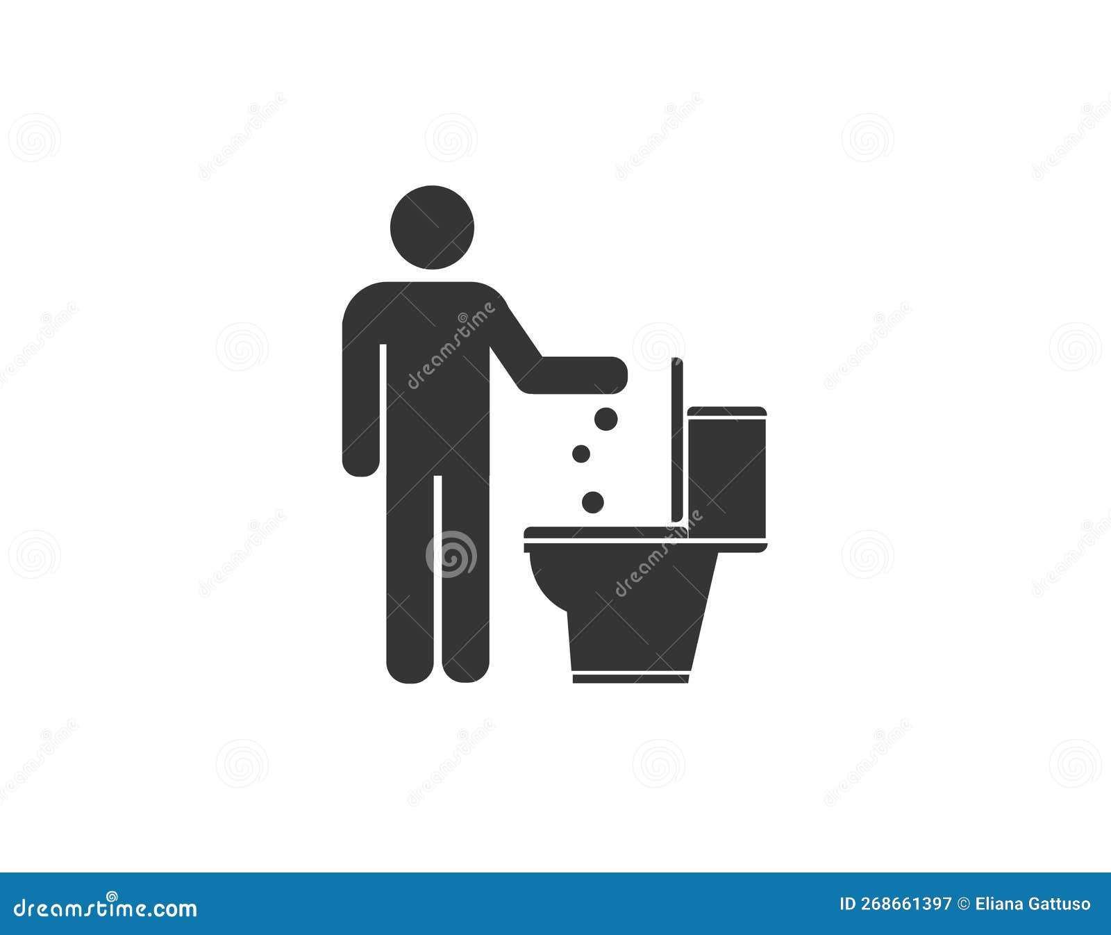 Throwing Paper in the Toilet Vector. Flat Design Stock Vector ...