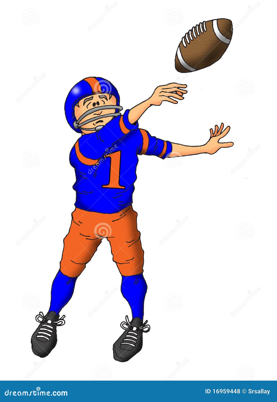 Throwing a Pass stock illustration. Illustration of sport - 16959448