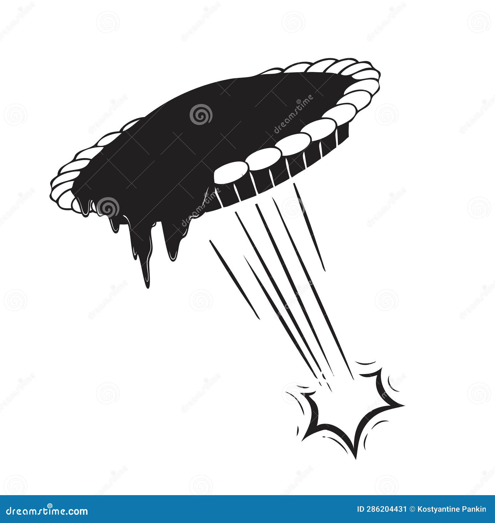 Throwing a pie stock vector. Illustration of throwing - 286204431