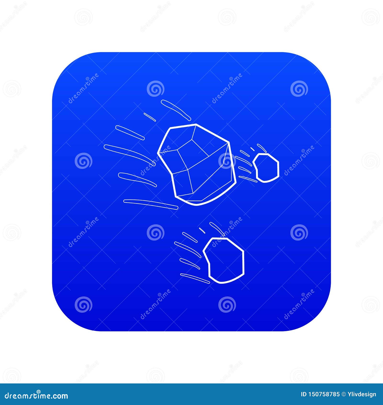 Throwing Stones Icon Blue Vector Stock Vector - Illustration of blue ...