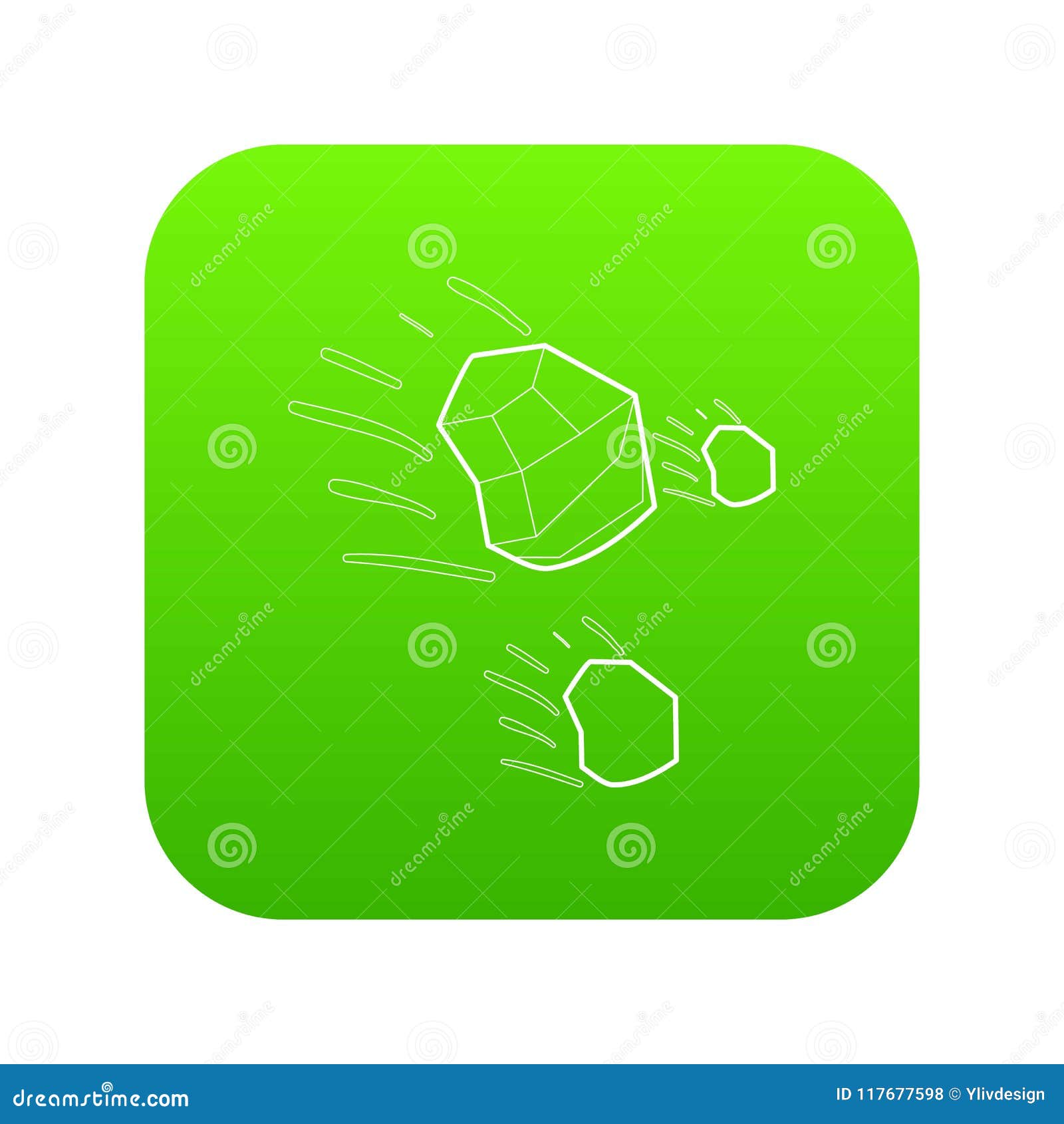 Throwing Stones Icon Green Vector Stock Vector - Illustration of police ...