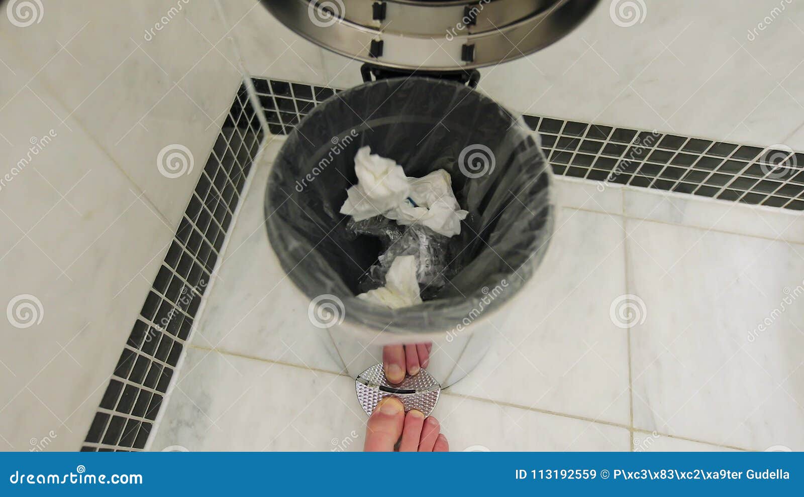 Throwing out tissue stock video. Video of piece, container - 113192559