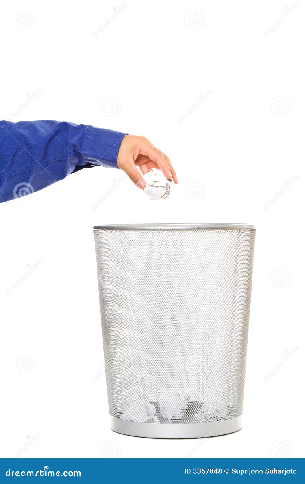 Paper Throwing Trash Can It Crumbling Into It