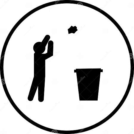 Throwing Trash Vector Symbol Stock Vector - Illustration of paper ...