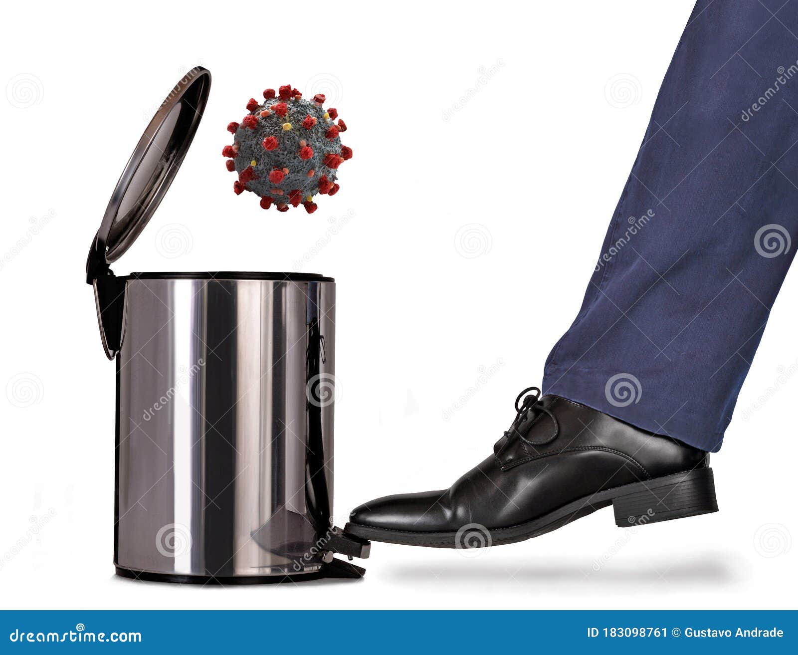 Throwing Up the Coronavirus Molecule Structure on Garbage Chest Stock ...