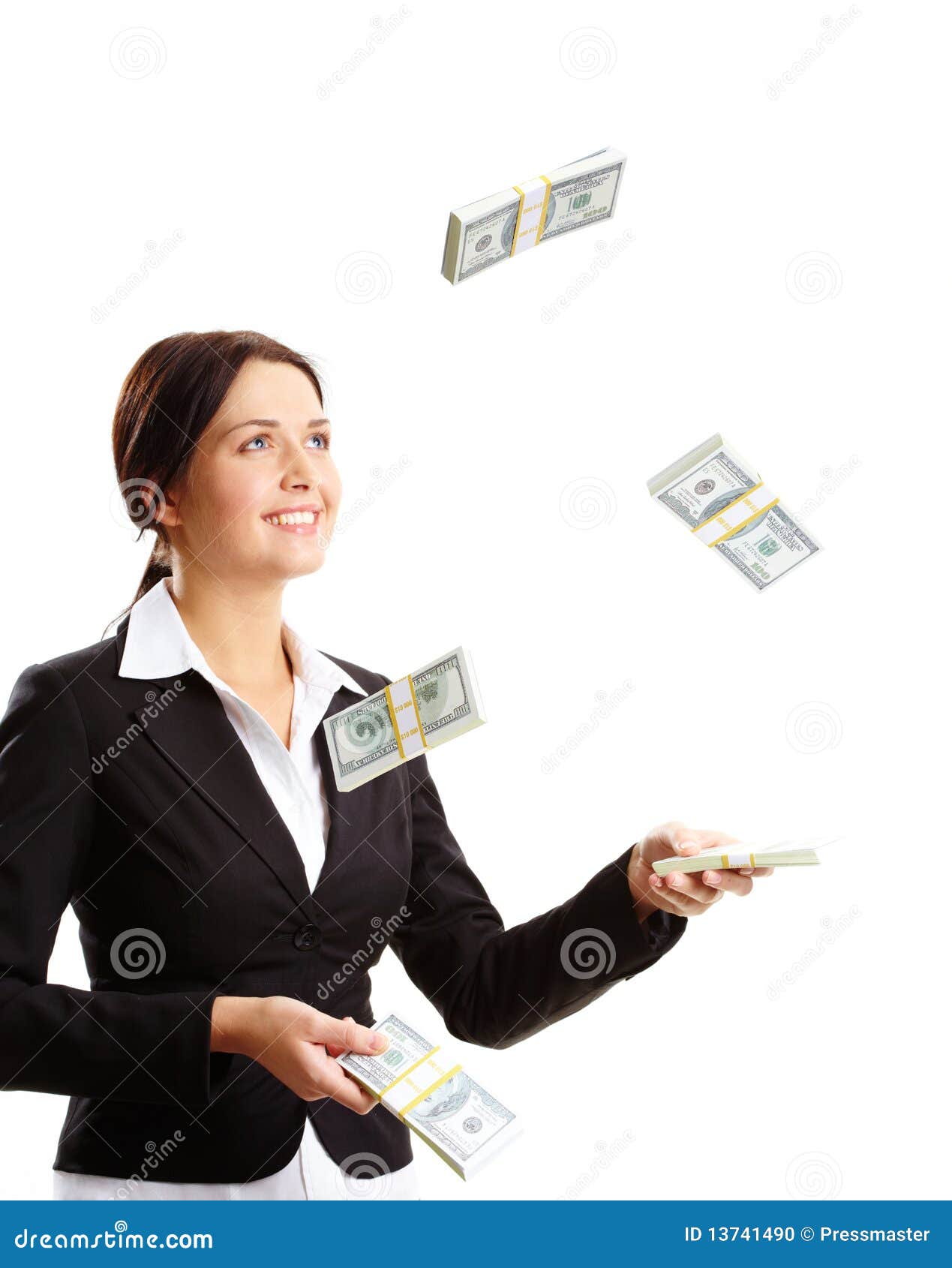 Throwing up dollar bills stock photo. Image of financial - 13741490