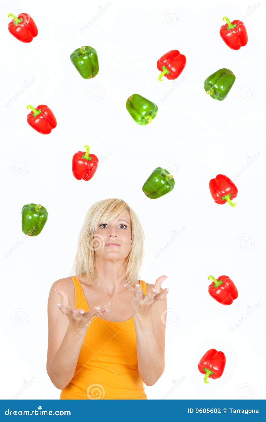 Throwing Vegetable girl stock photo. Image of feminine - 9605602