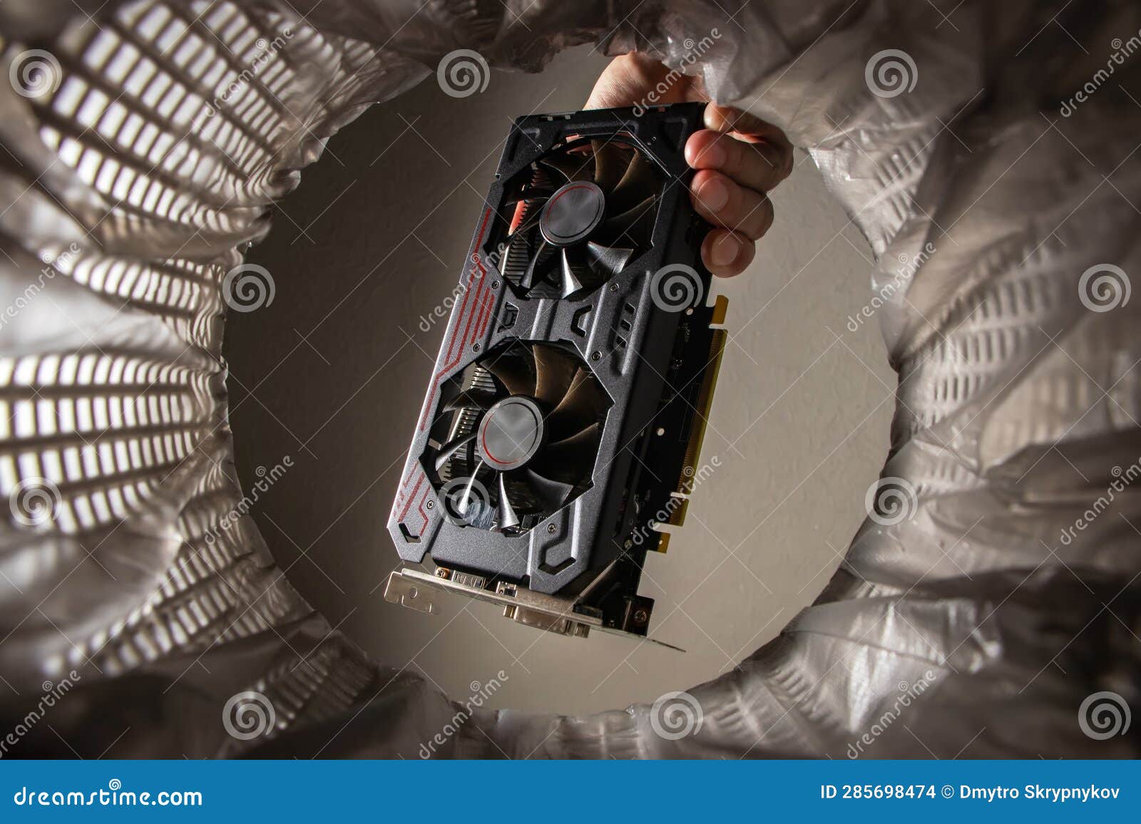 Throwing a Video Card in the Trash Bin, a Computer Video Card in Hand ...