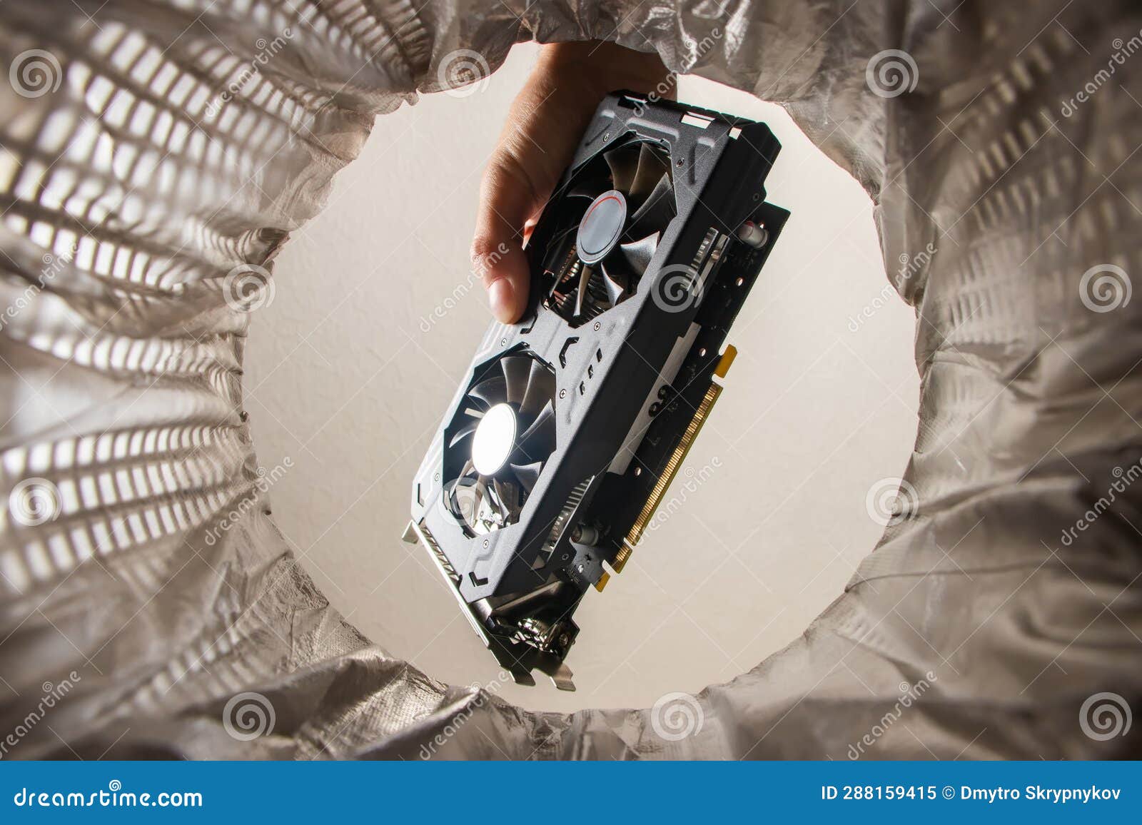 Throwing a Video Card in the Trash Bin, a Computer Video Card in Hand ...