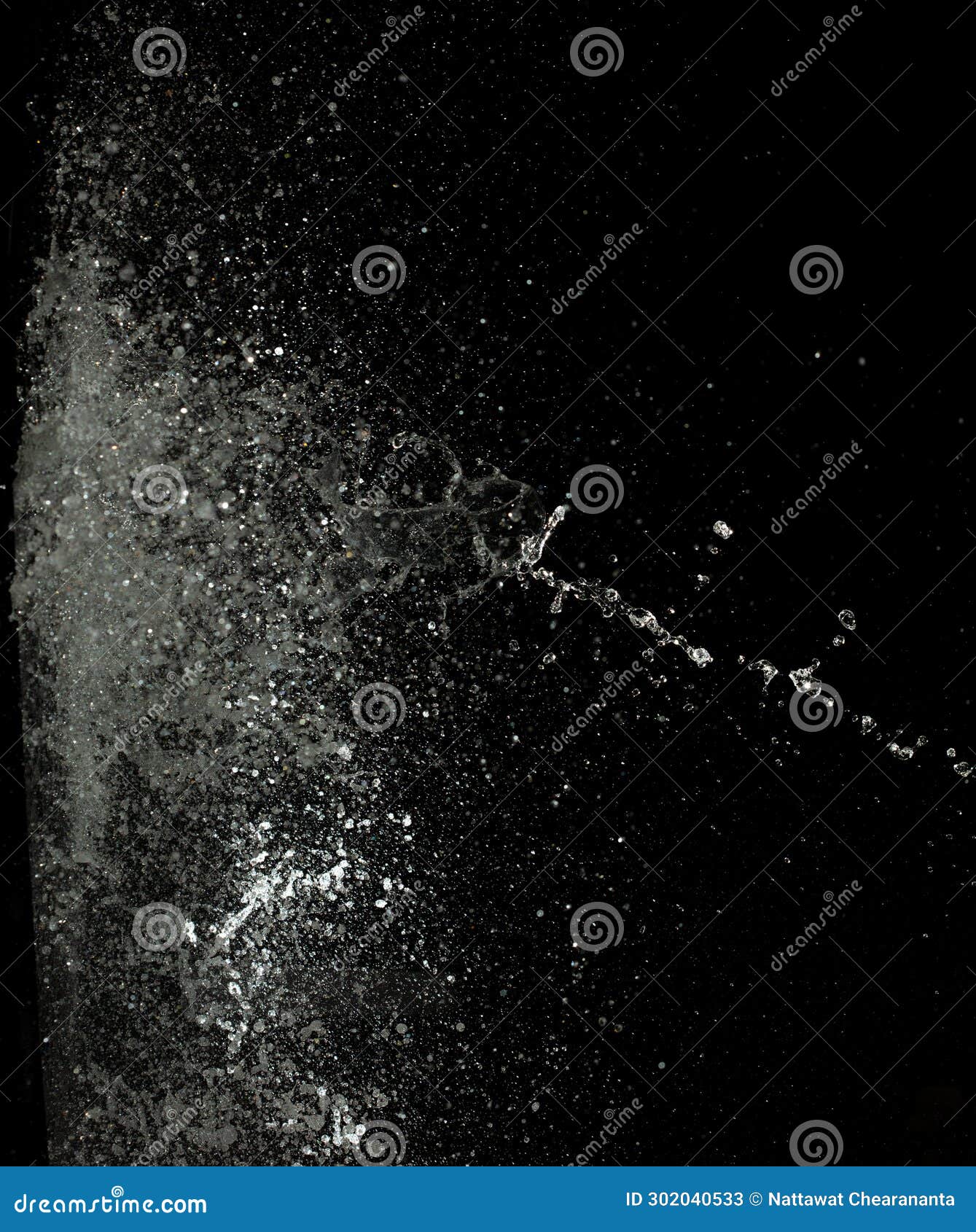 Throwing of Water Splashes into Drop Water Attack Fluttering in Wall ...