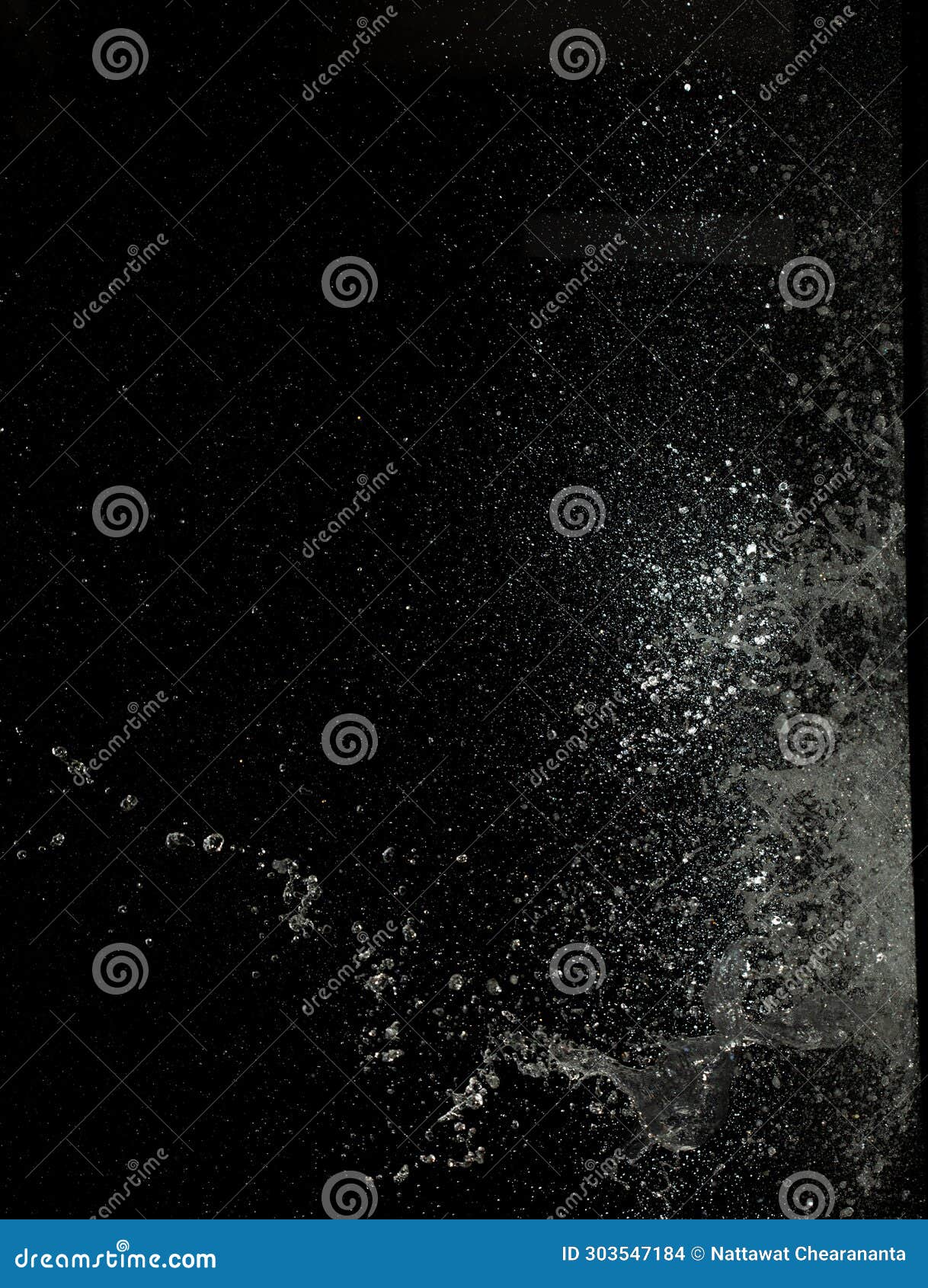 Throwing of Water Splashes into Drop Water Attack Fluttering in Wall ...