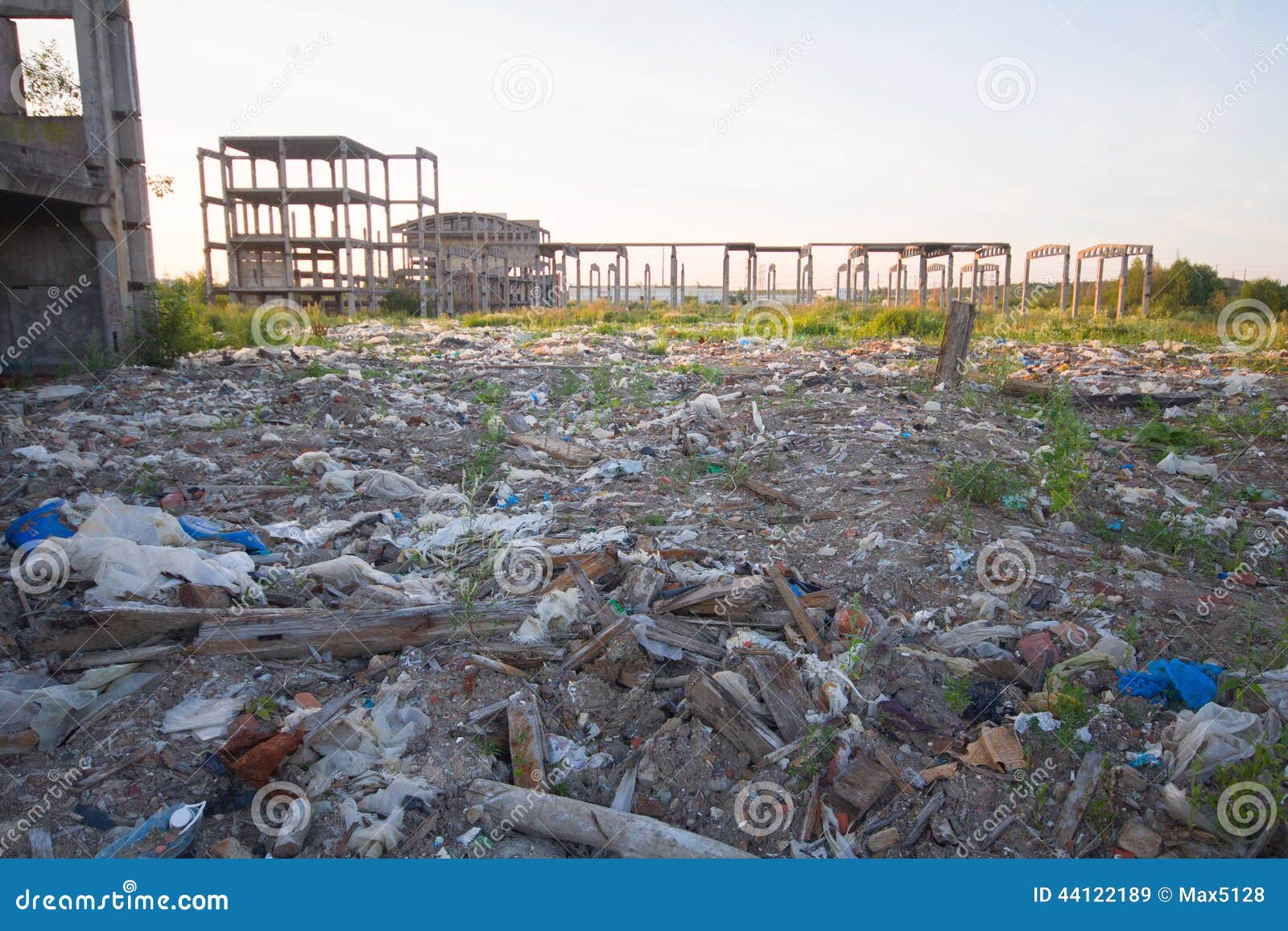 Thrown Industrial Building and Garbage Around Stock Image - Image of ...