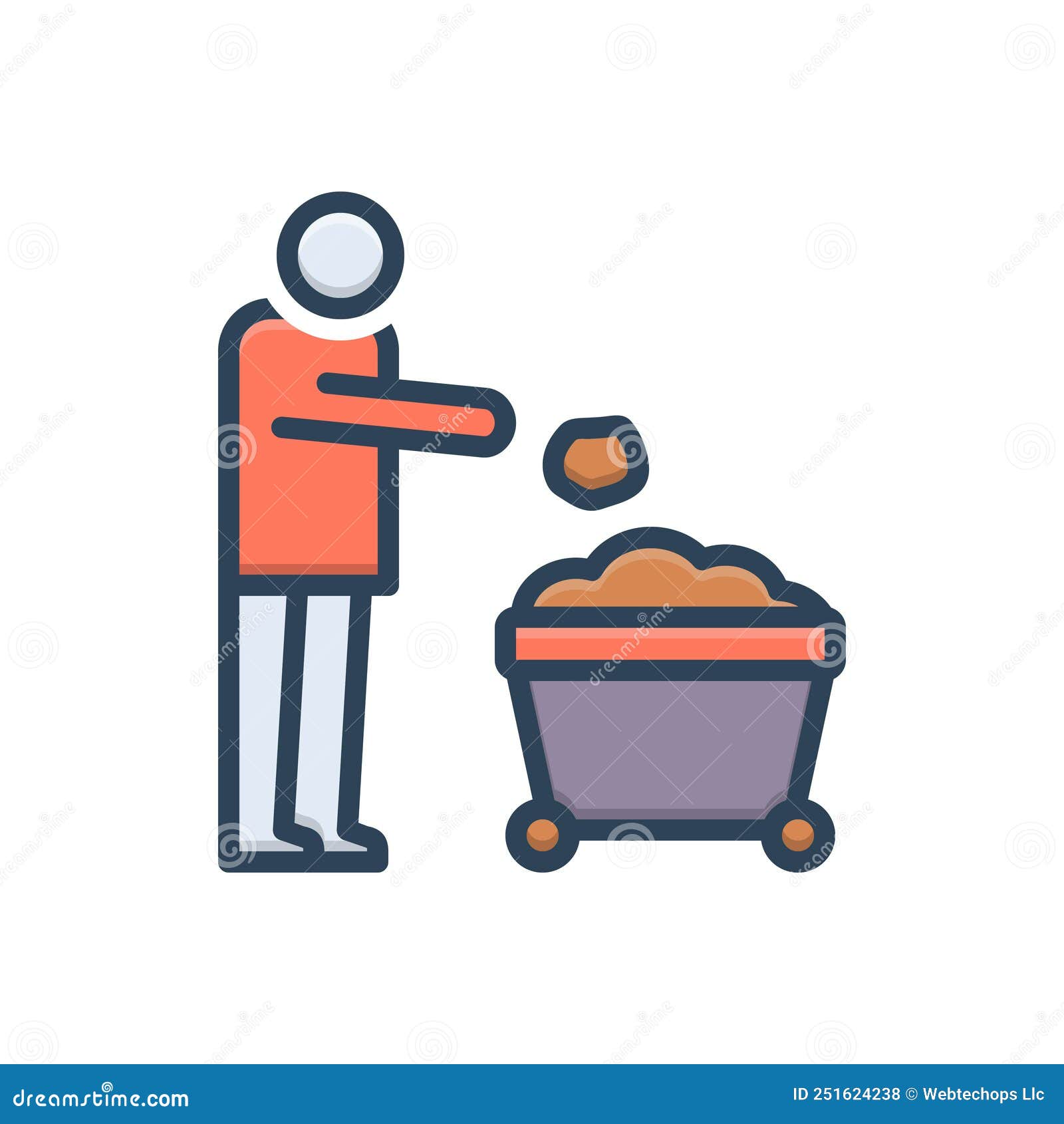 Color Illustration Icon for Throws, Hurl and Trash Stock Illustration ...