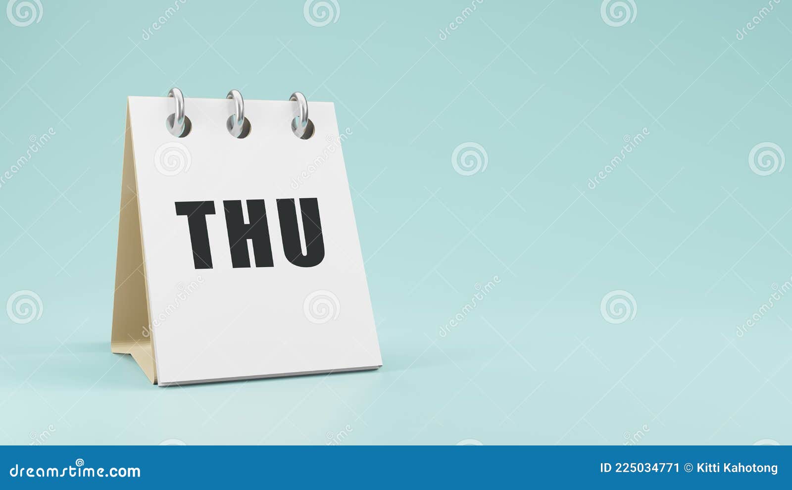 THU Thursday on Paper Desk Calendar 3d Rendering Stock Illustration ...