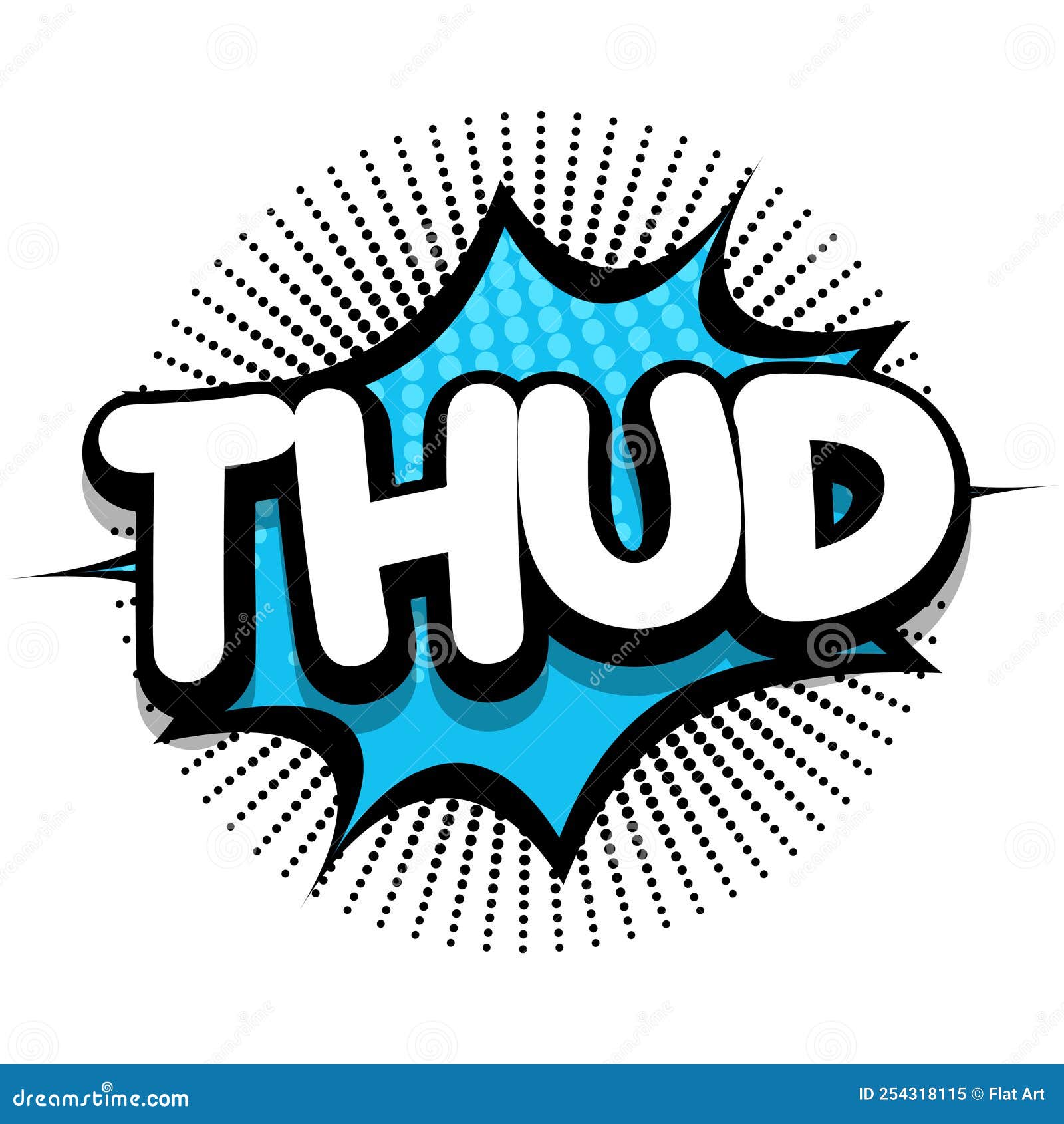 Thud Comic Book Explosion Bubble Vector Illustration Stock Vector ...