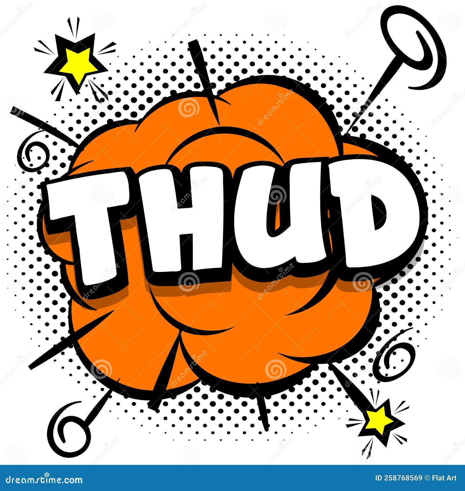 Thud Comic Bright Template with Speech Bubbles on Colorful Frames Stock ...